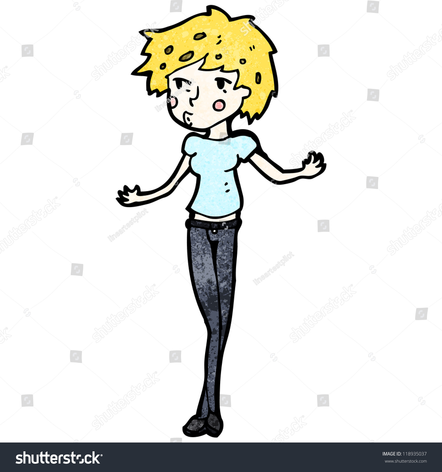 Cartoon Skinny Model Stock Vector (Royalty Free) 118935037