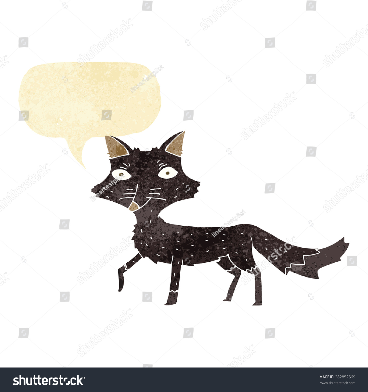 Cartoon Skinny Wolf Stock Vector (Royalty Free) 282852569 | Shutterstock