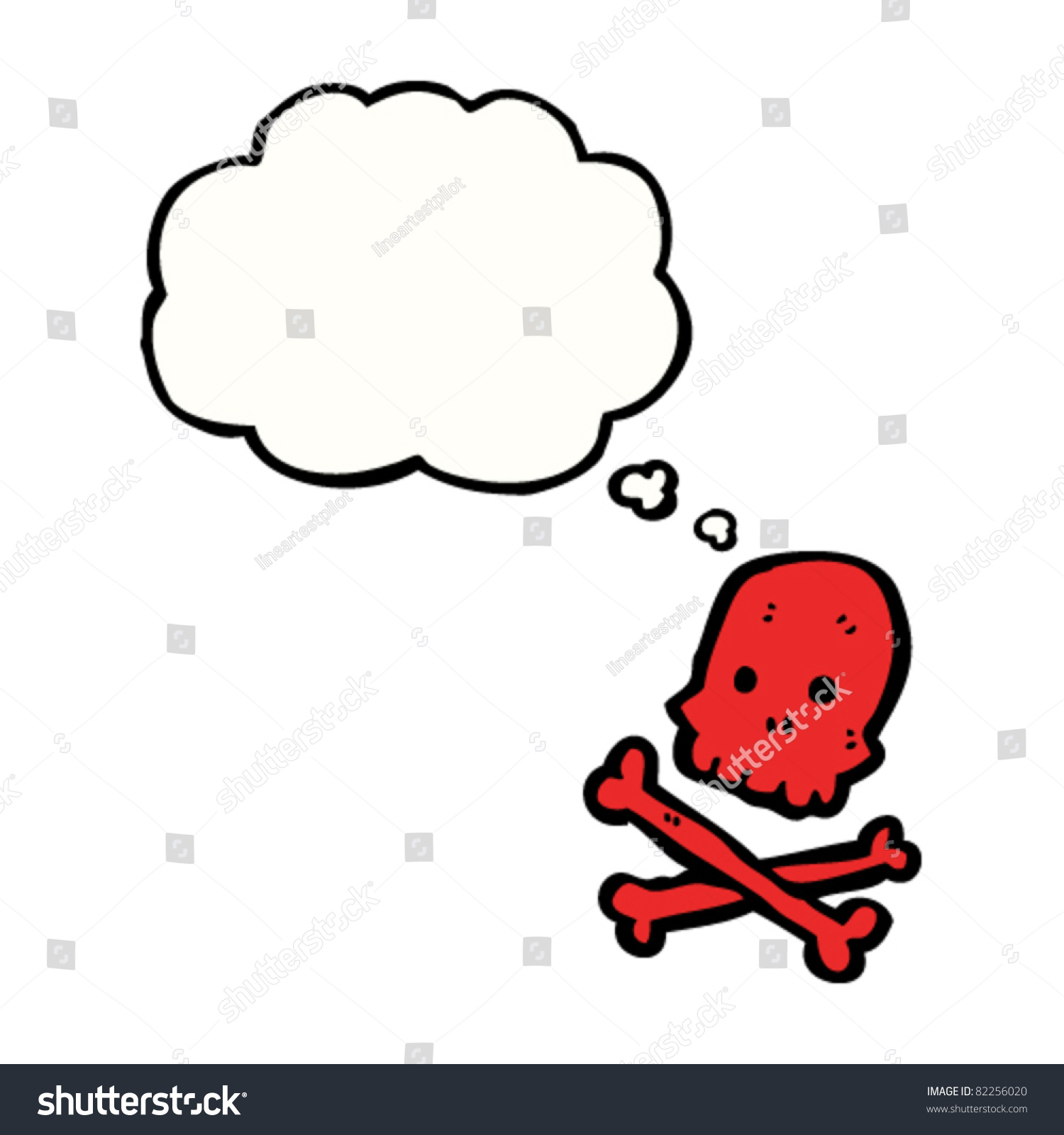 Cartoon Skull Crossbones Thinking Stock Vector (Royalty Free) 82256020 ...