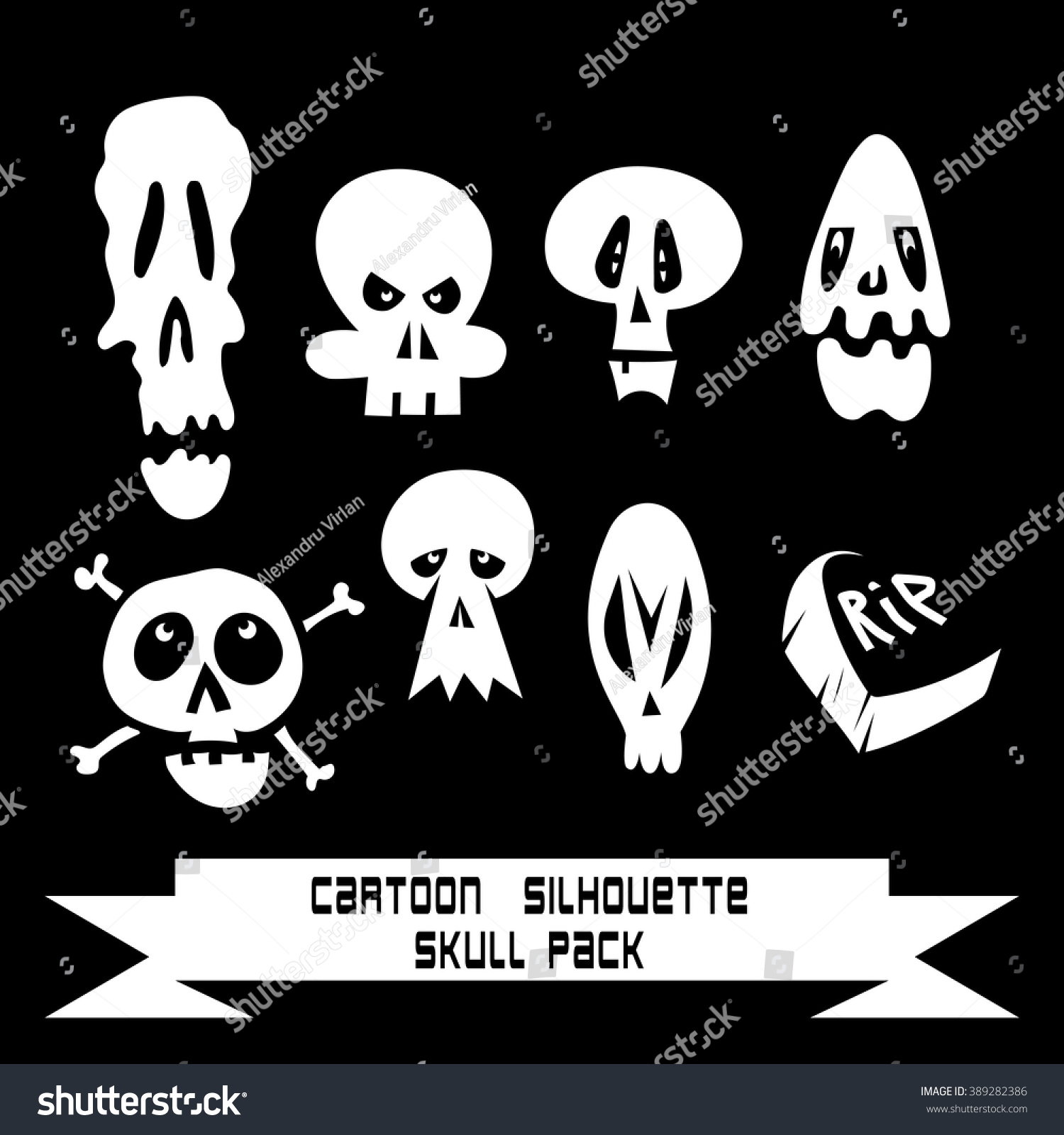 Cartoon Skull Pack Stock Vector (Royalty Free) 389282386 | Shutterstock