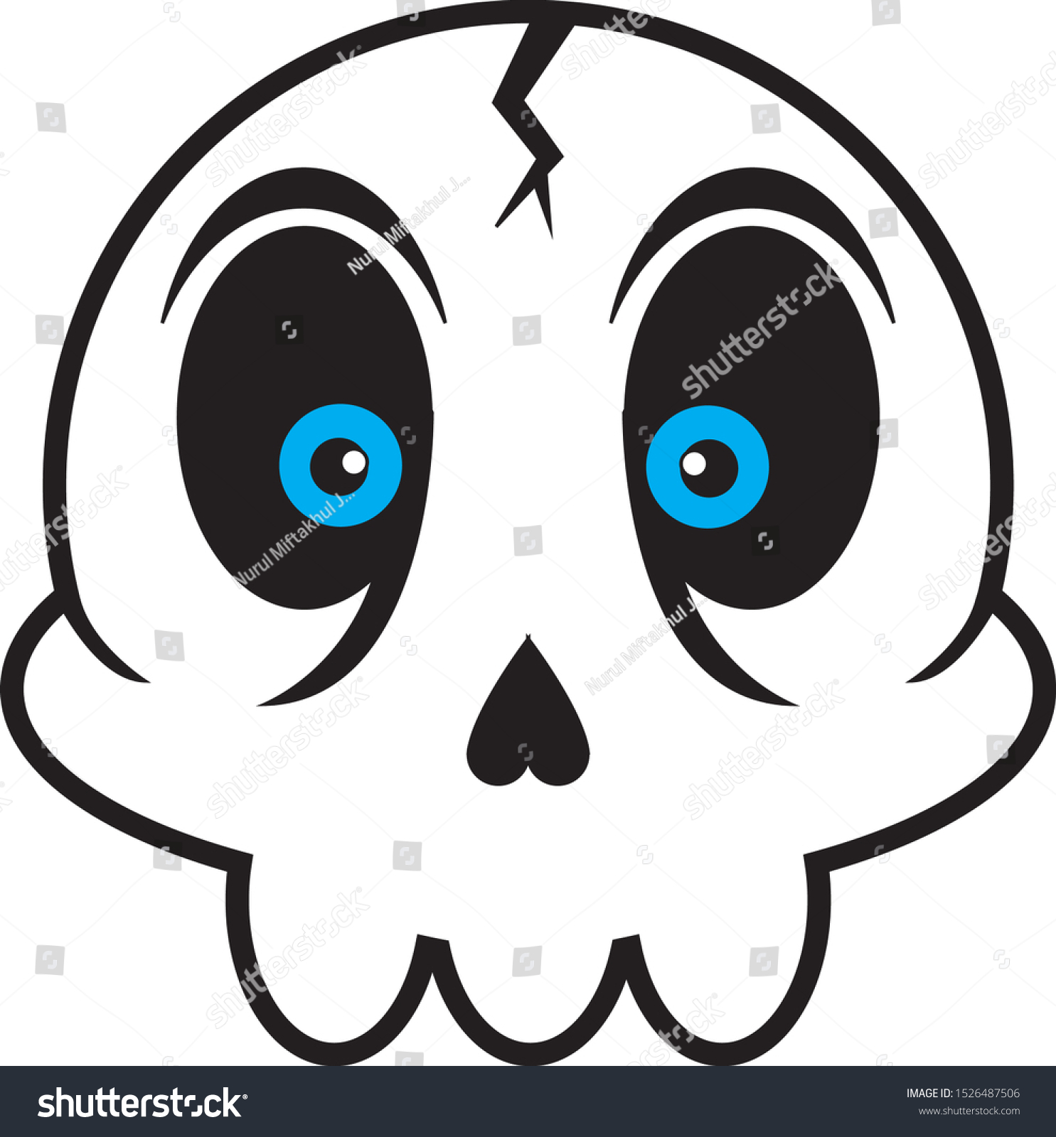Cartoon Skull Vector Illustrator Stock Vector (Royalty Free) 1526487506 ...