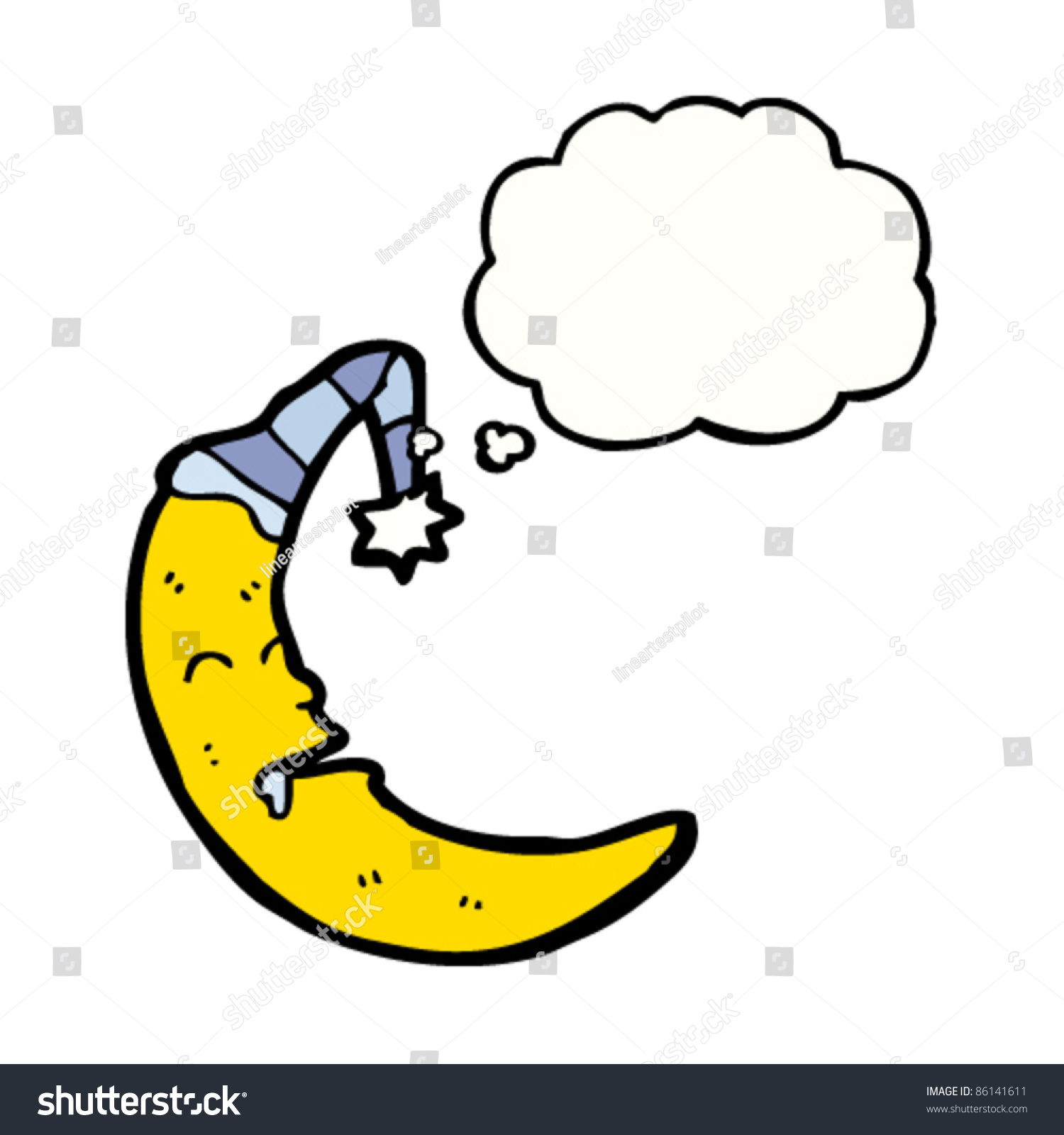 Cartoon Sleeping Moon Stock Vector (Royalty Free) 86141611 | Shutterstock
