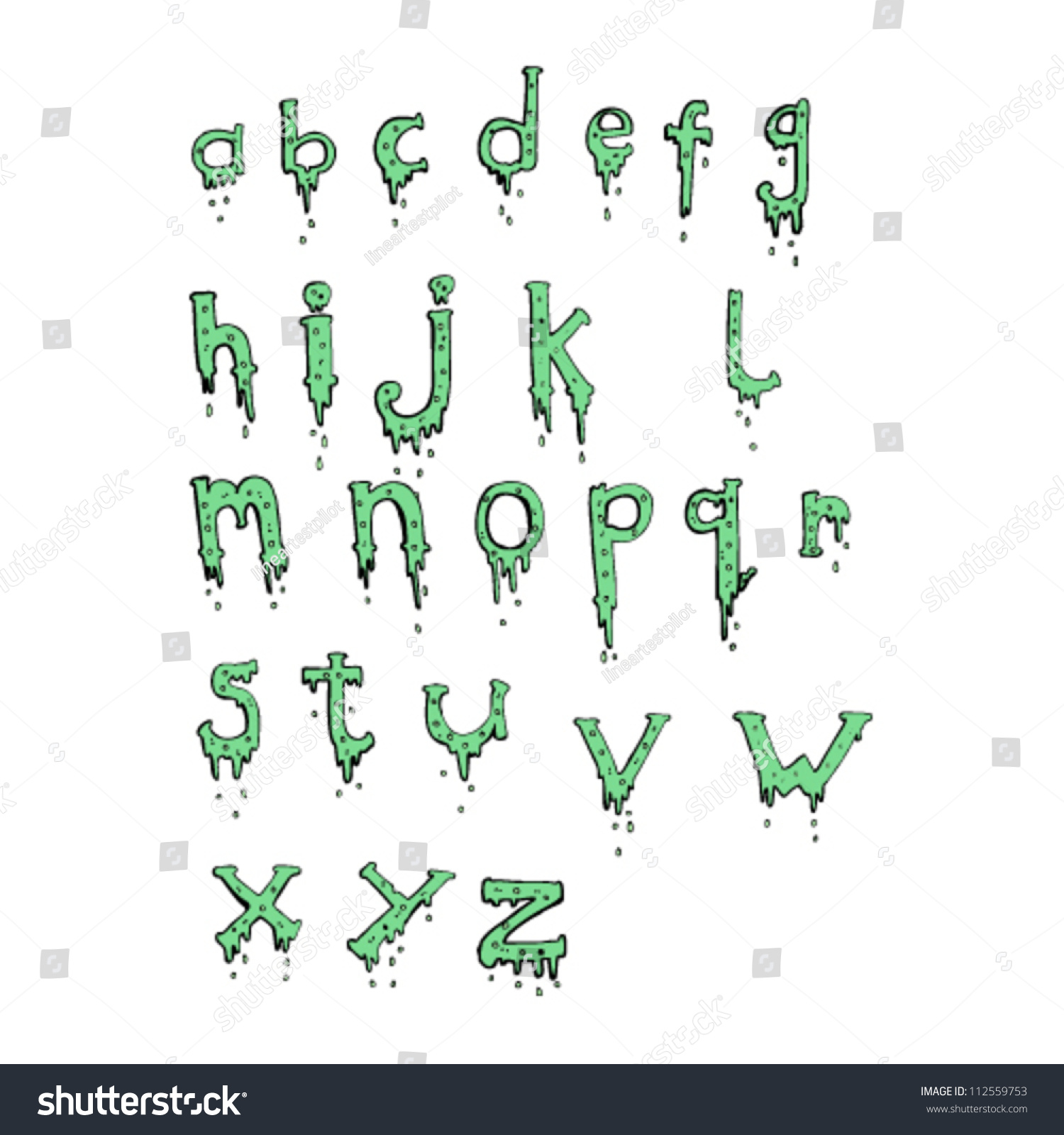 Cartoon Slimy Letter Set Stock Vector (Royalty Free) 112559753 ...