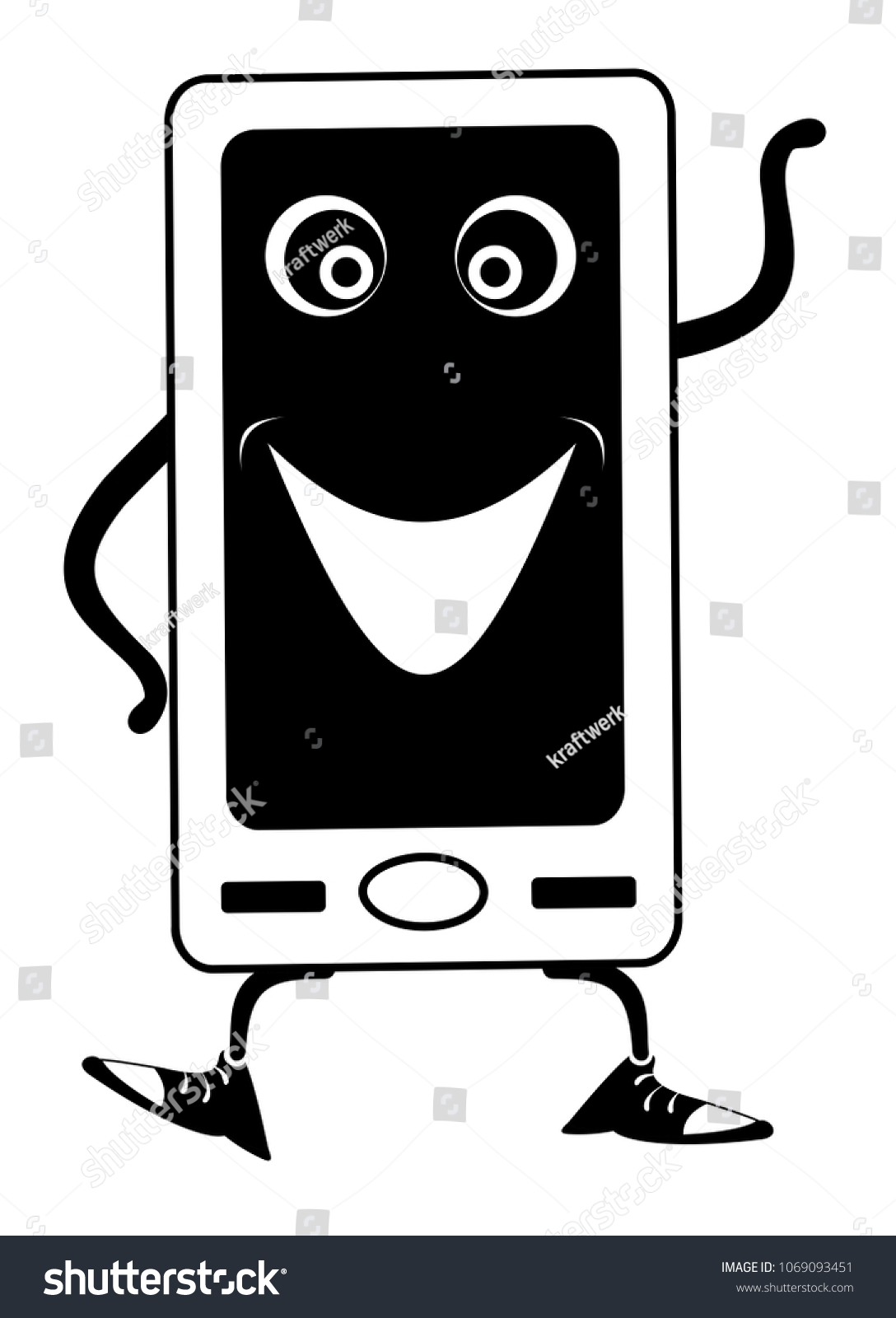 Cartoon Smart Phone Isolated Illustration Vector Stock Vector (Royalty ...