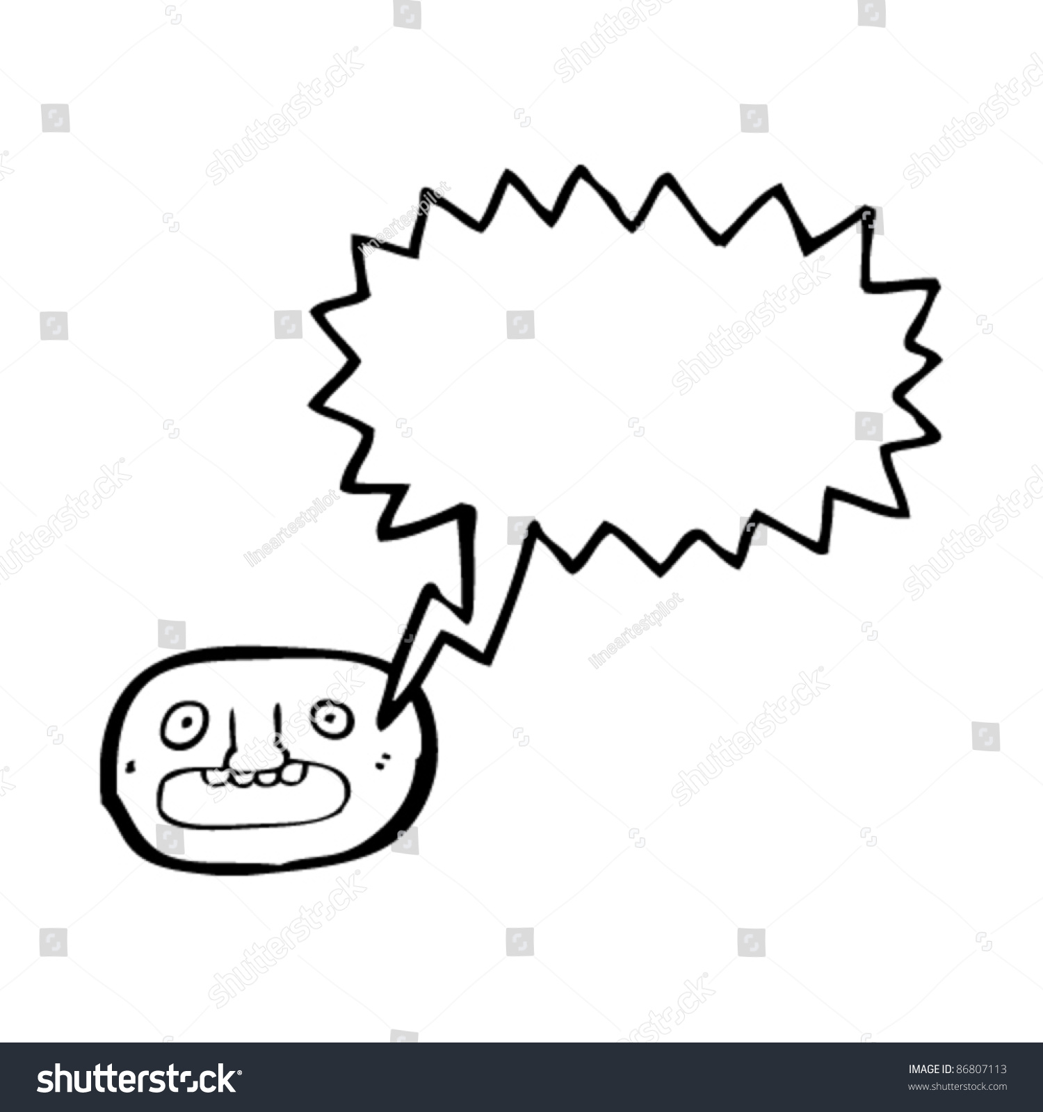 Cartoon Smiley Face Yelling Stock Vector (Royalty Free) 86807113