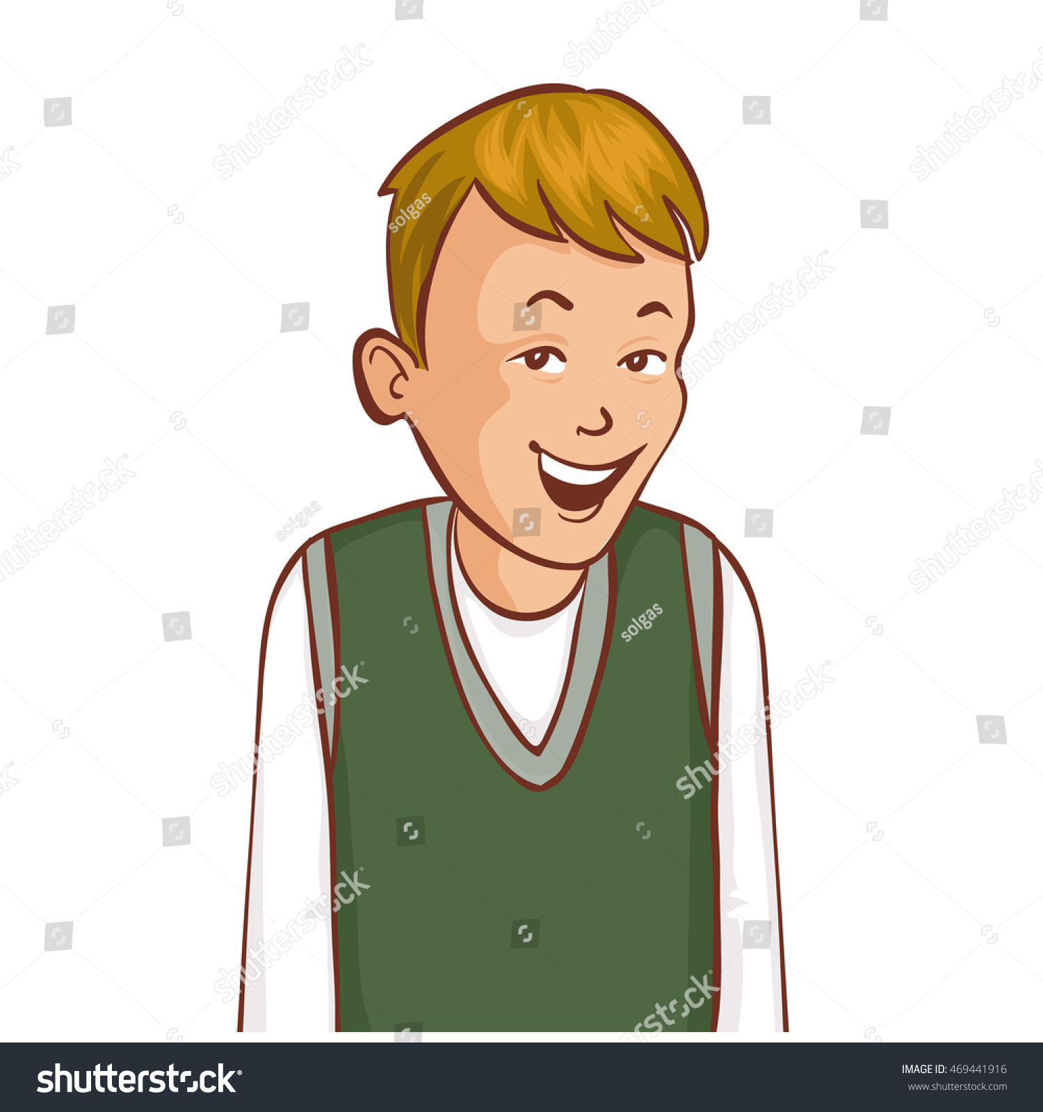 Cartoon Smiling Boy Vector Image Eps10 Stock Vector (Royalty Free ...