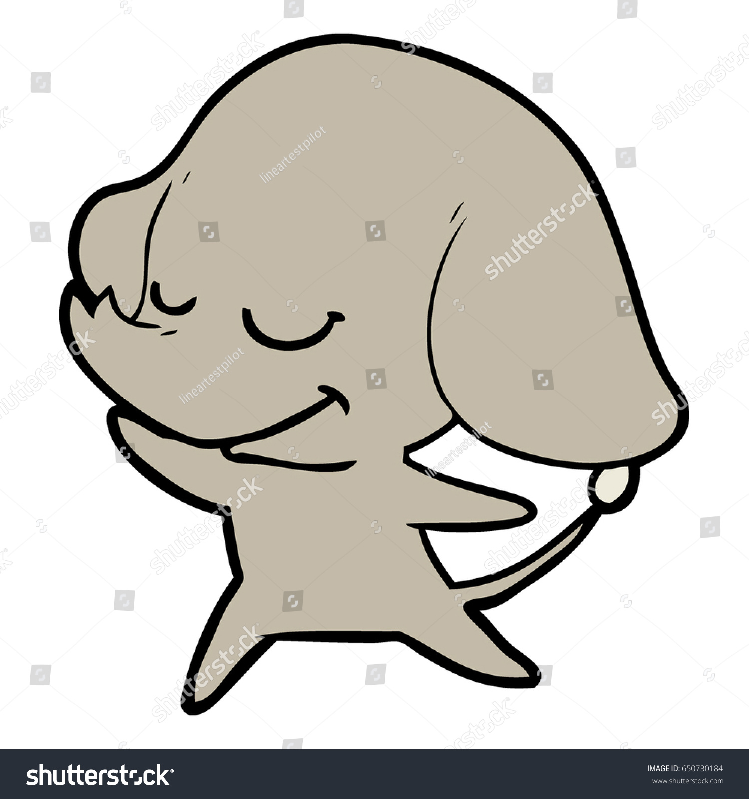 Cartoon Smiling Elephant Stock Vector (Royalty Free) 650730184 ...