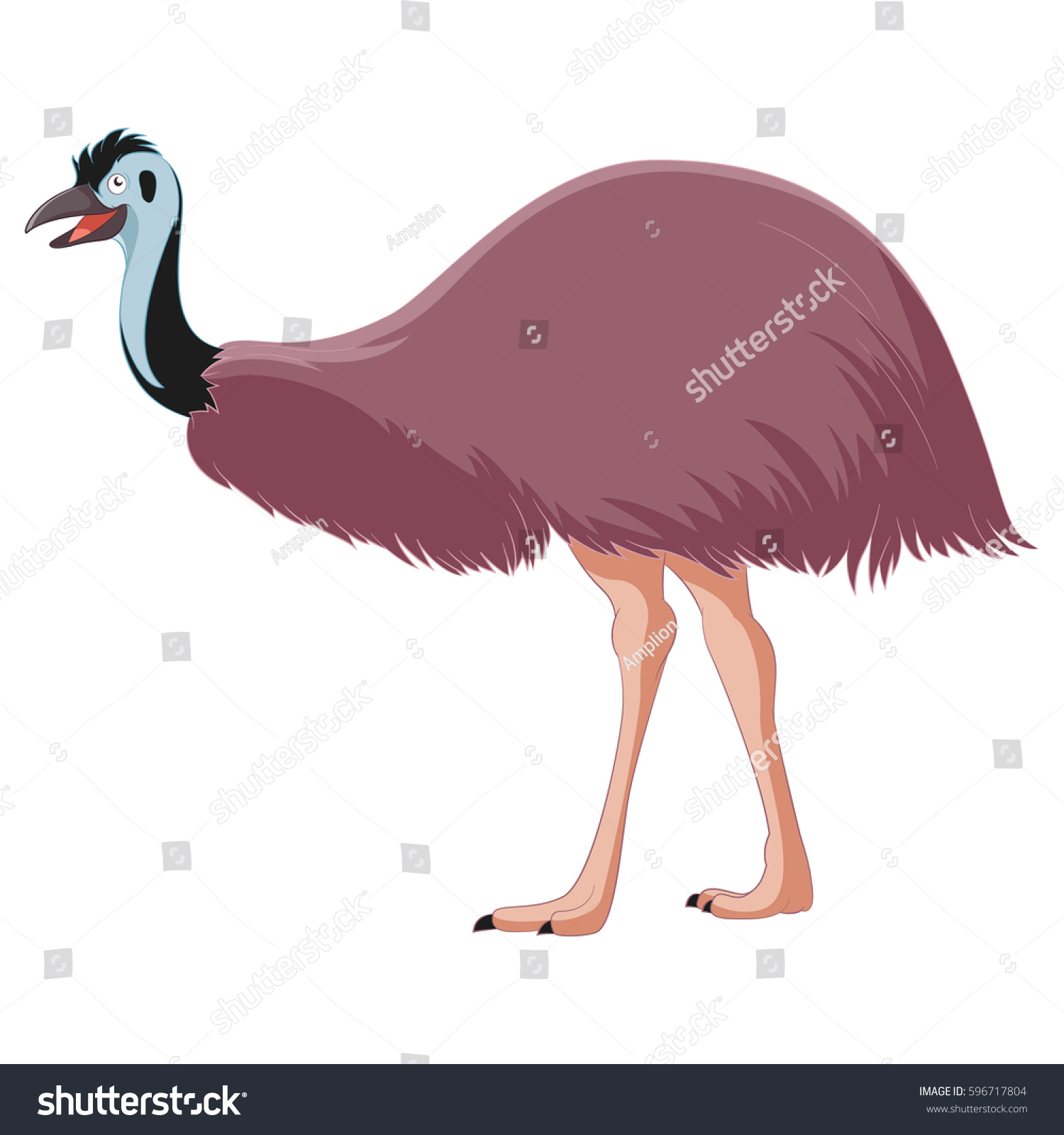 Cartoon Smiling Emu Stock Vector (Royalty Free) 596717804 | Shutterstock