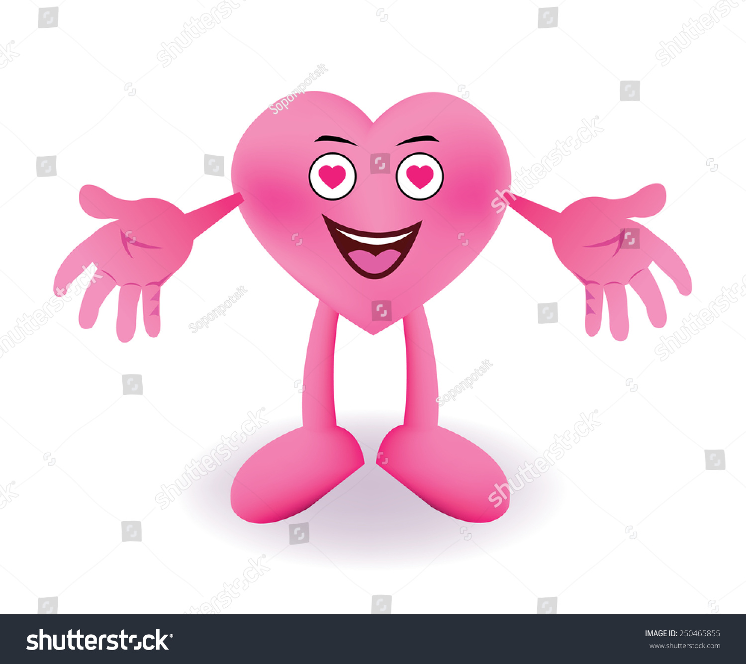 Cartoon Smiling Heart Stock Vector (Royalty Free) 250465855 | Shutterstock