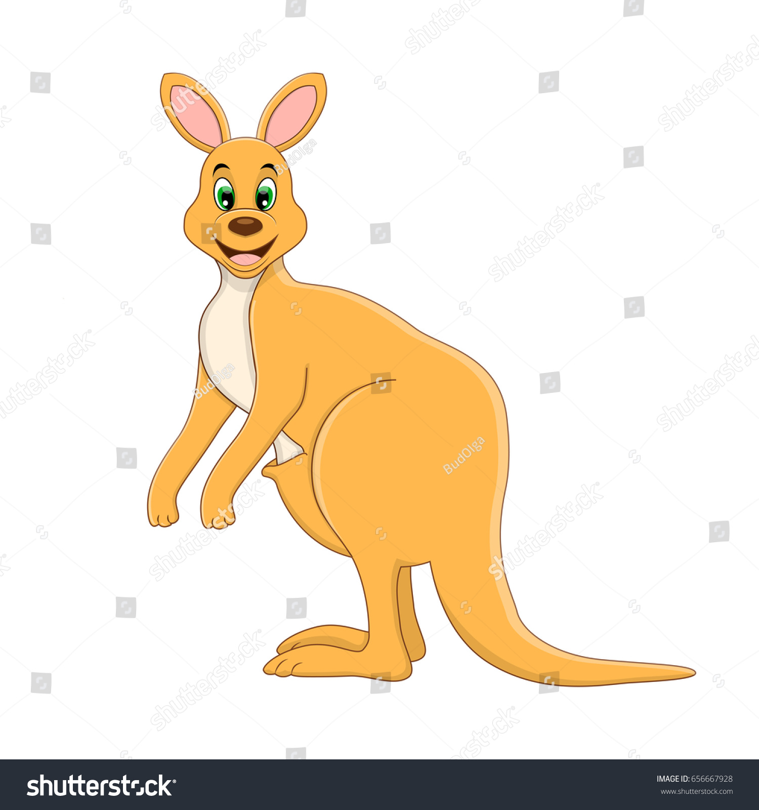 Cartoon Smiling Kangaroo Vector Illustration Stock Vector (Royalty Free ...