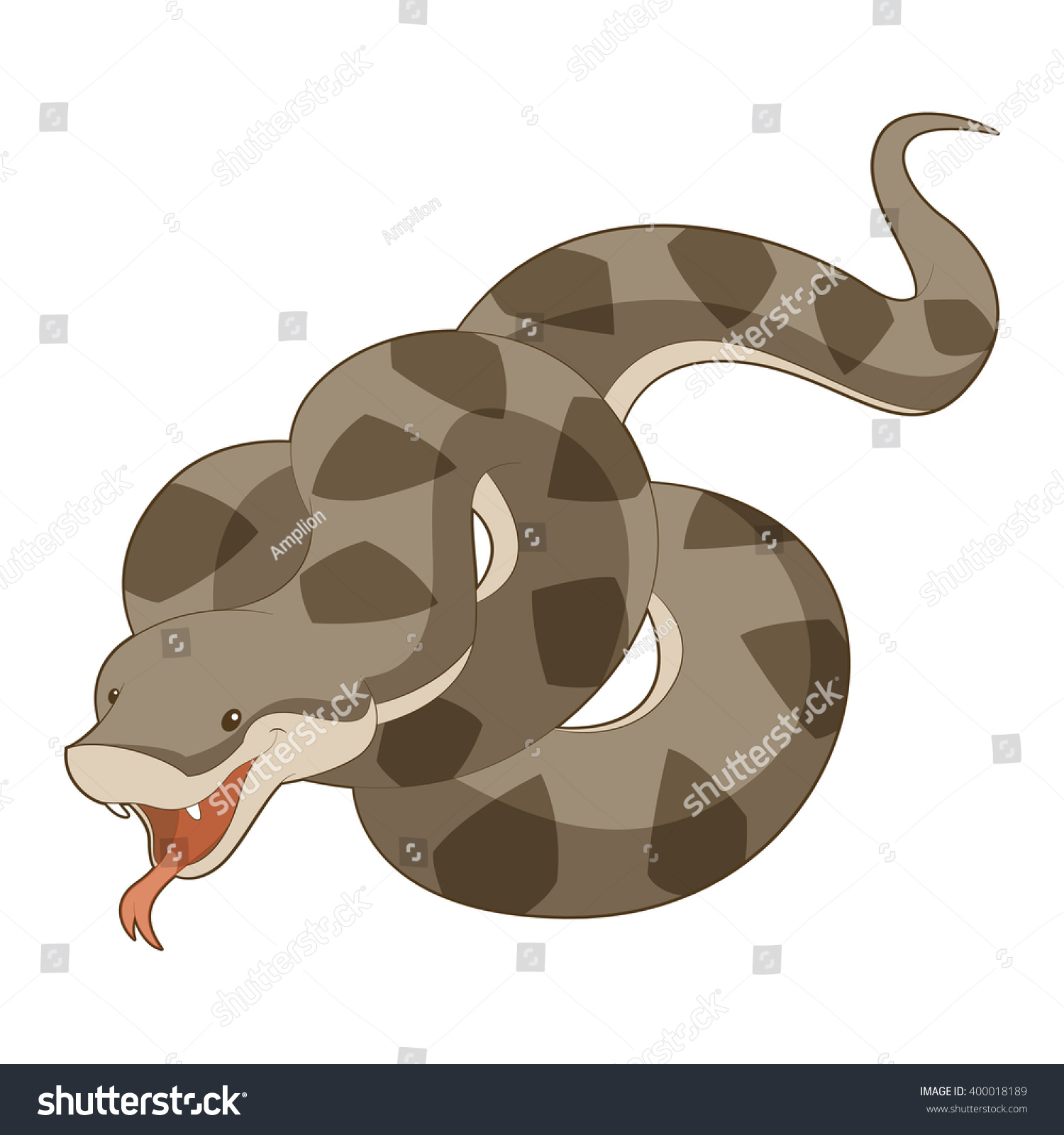 Cartoon Smiling Viper Stock Vector (Royalty Free) 400018189