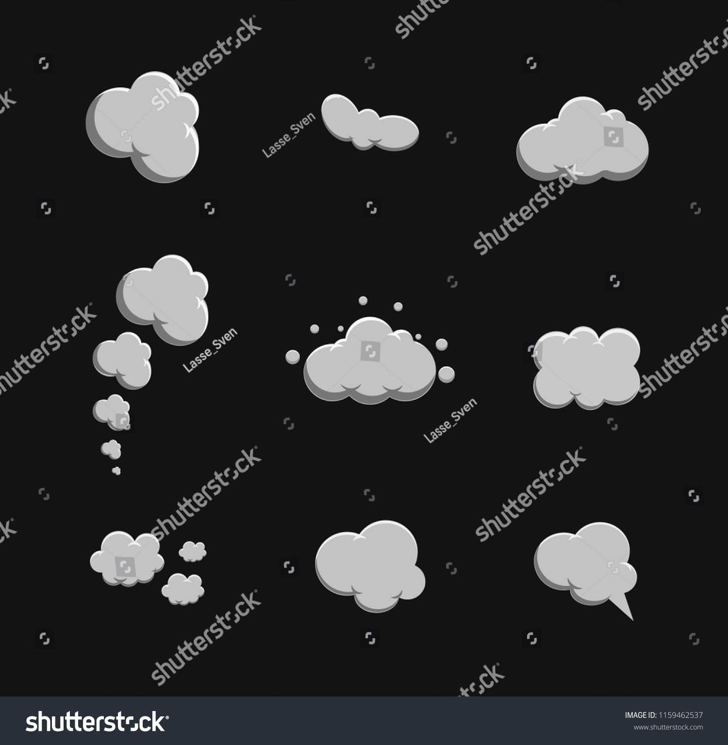 Cartoon Smoke Set Vector Smoke Bubble Stock Vector (Royalty Free ...