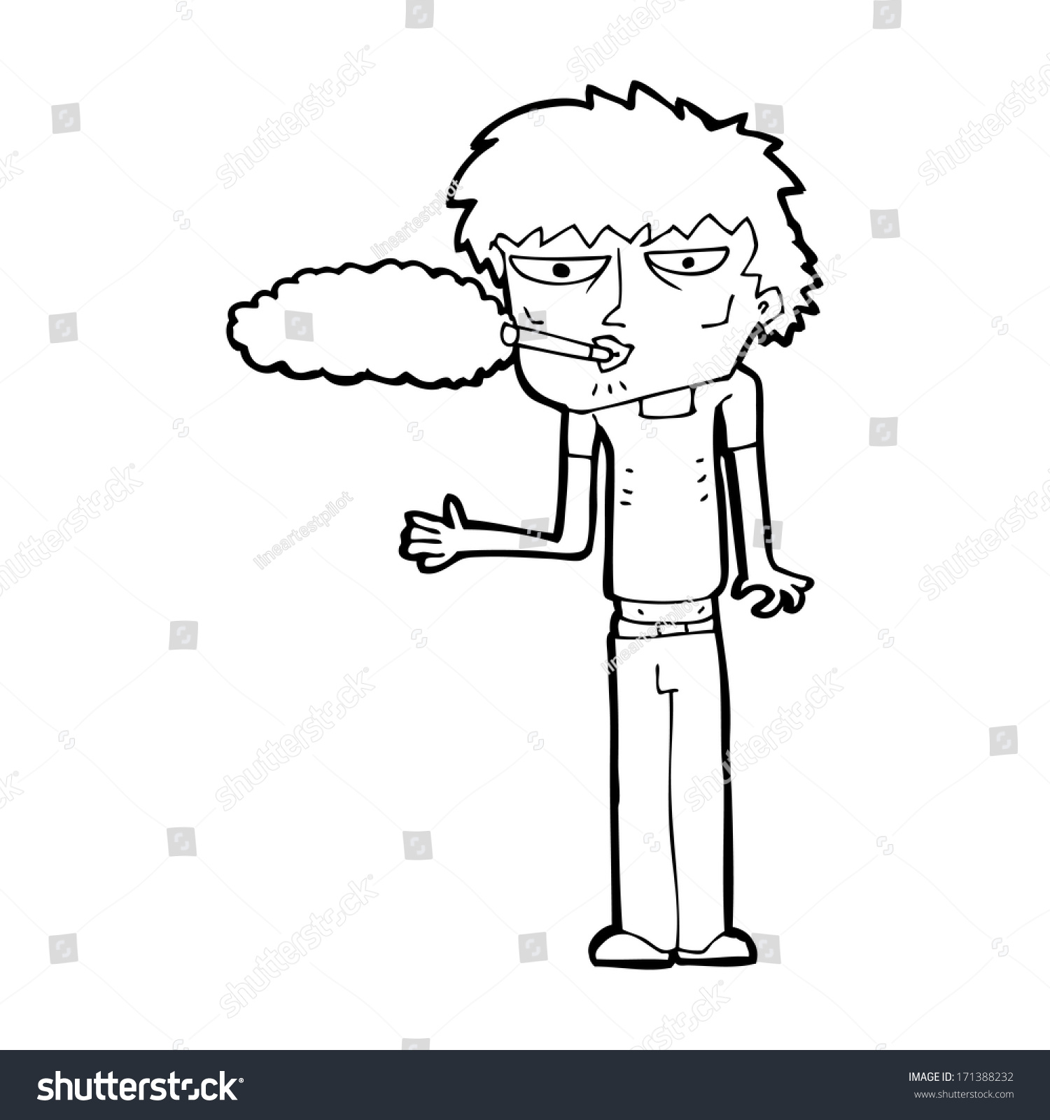 Cartoon Smoker Stock Vector (Royalty Free) 171388232