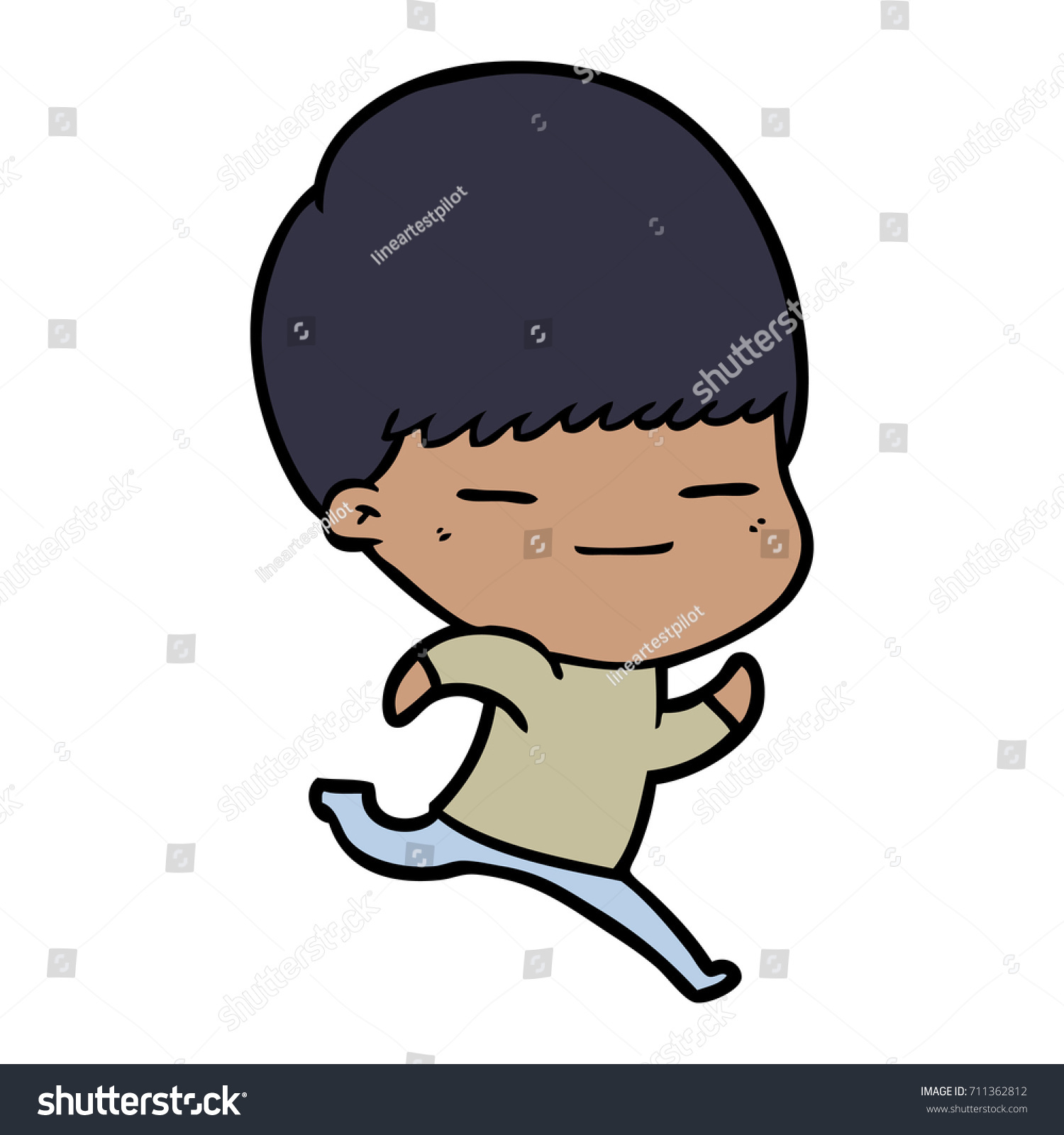 Cartoon Smug Boy Stock Vector (Royalty Free) 711362812