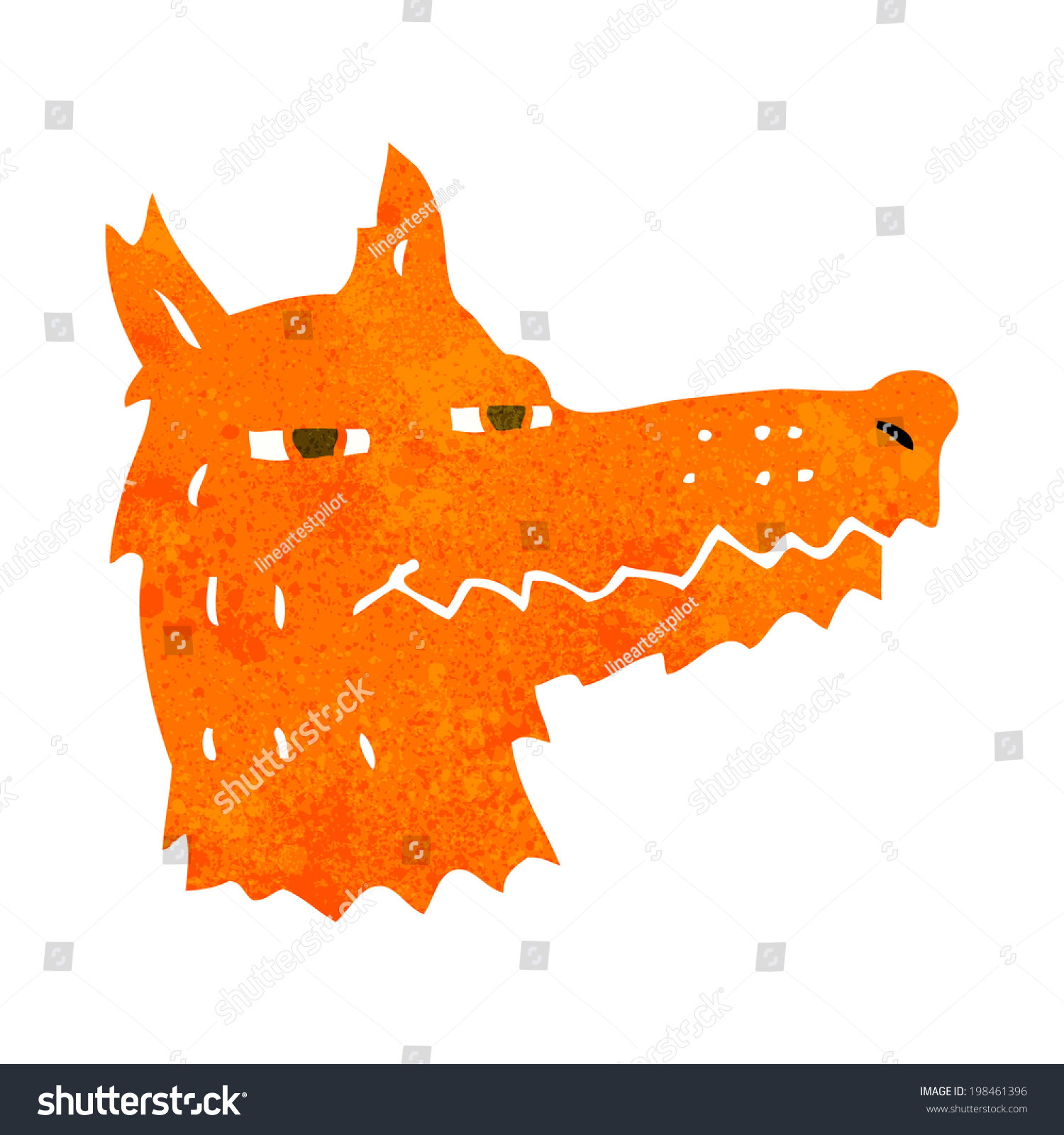 Cartoon Smug Fox Face Stock Vector (Royalty Free) 198461396