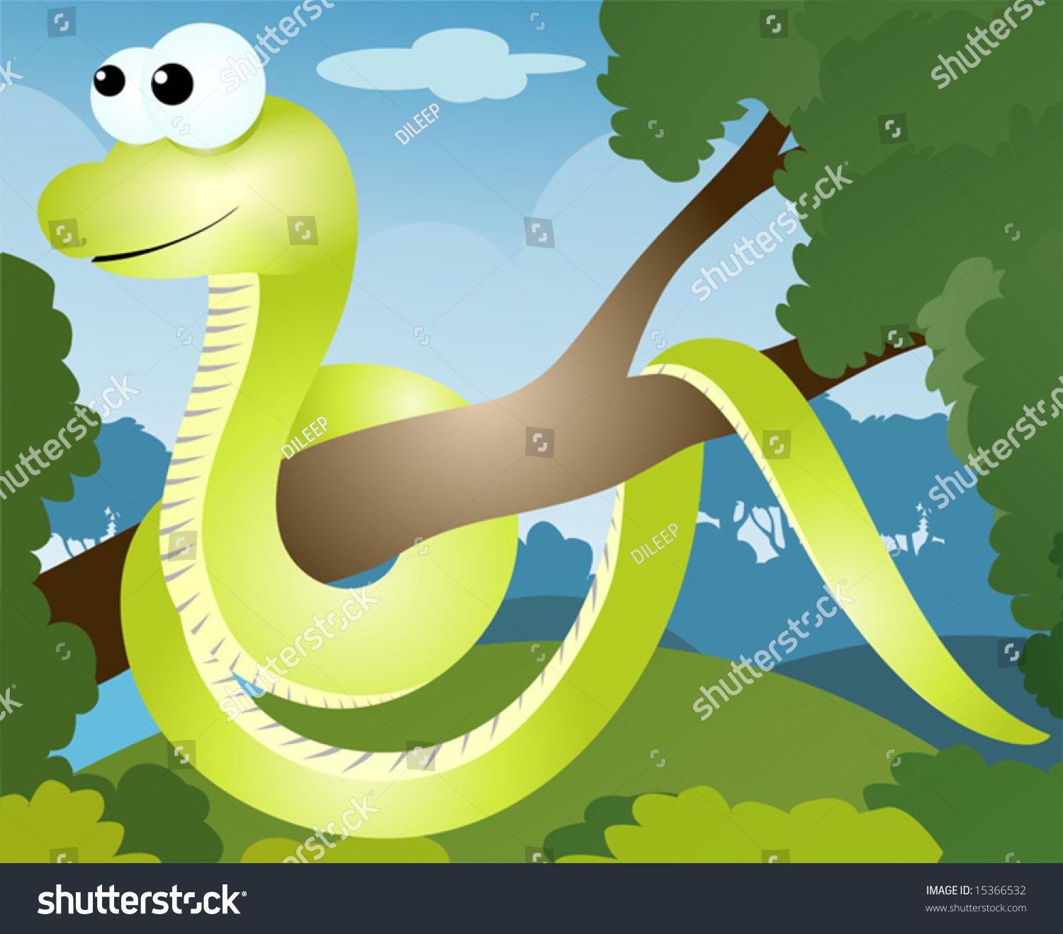 Cartoon Snake Stock Vector 15366532 - Shutterstock