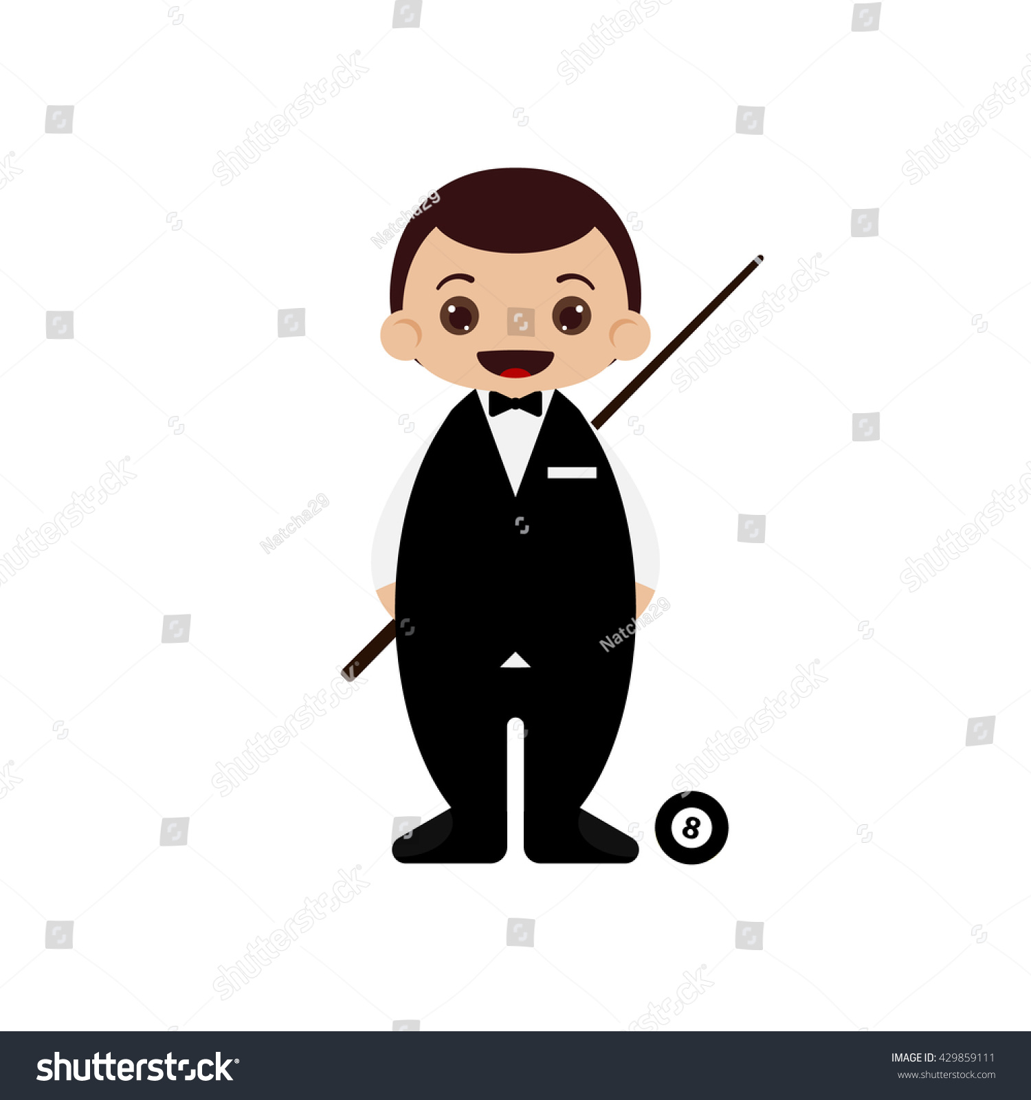 Cartoon Snooker Player Vector Illustration Stock Vector (Royalty Free ...