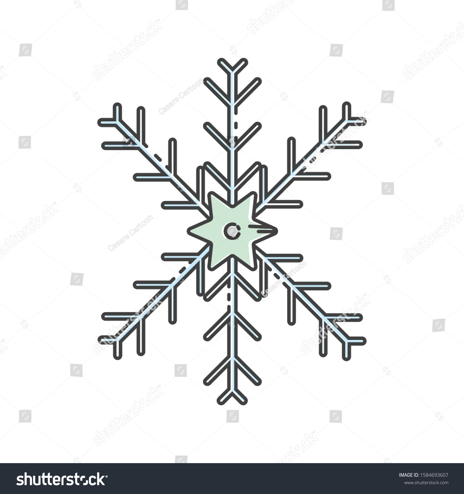 Cartoon Snow Flake Icon Vector Stock Vector (Royalty Free) 1584693607
