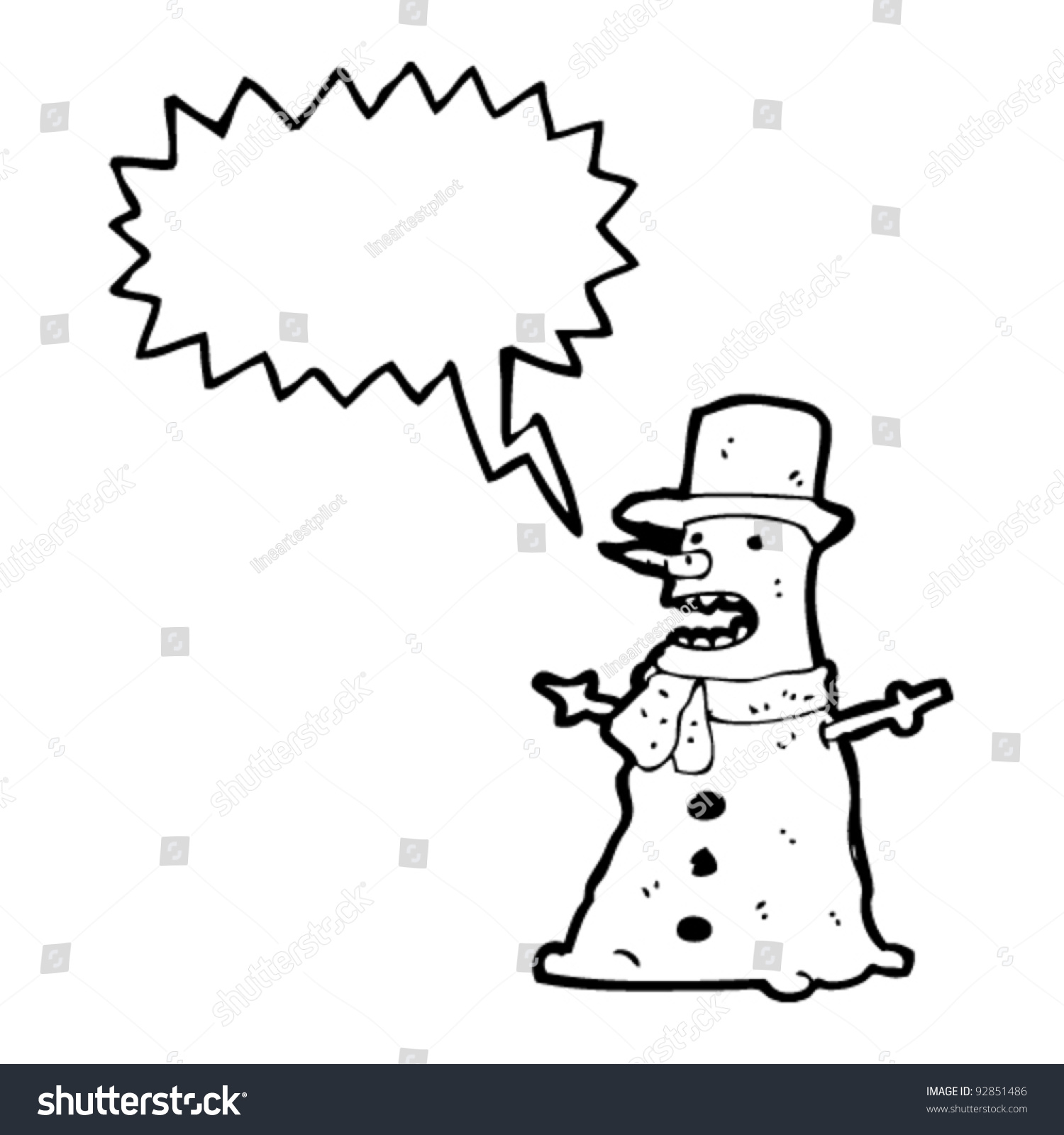 Cartoon Snowman Shouting Stock Vector (Royalty Free) 92851486 ...