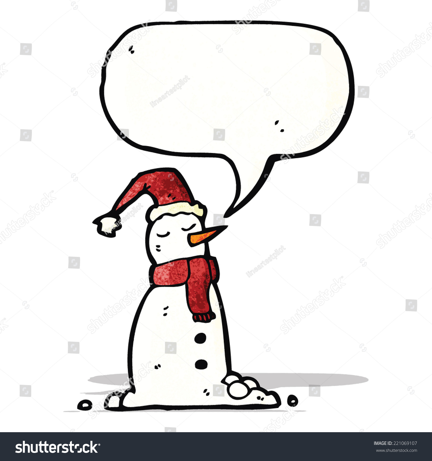 Cartoon Snowman Speech Bubble Stock Vector (Royalty Free) 221069107 ...