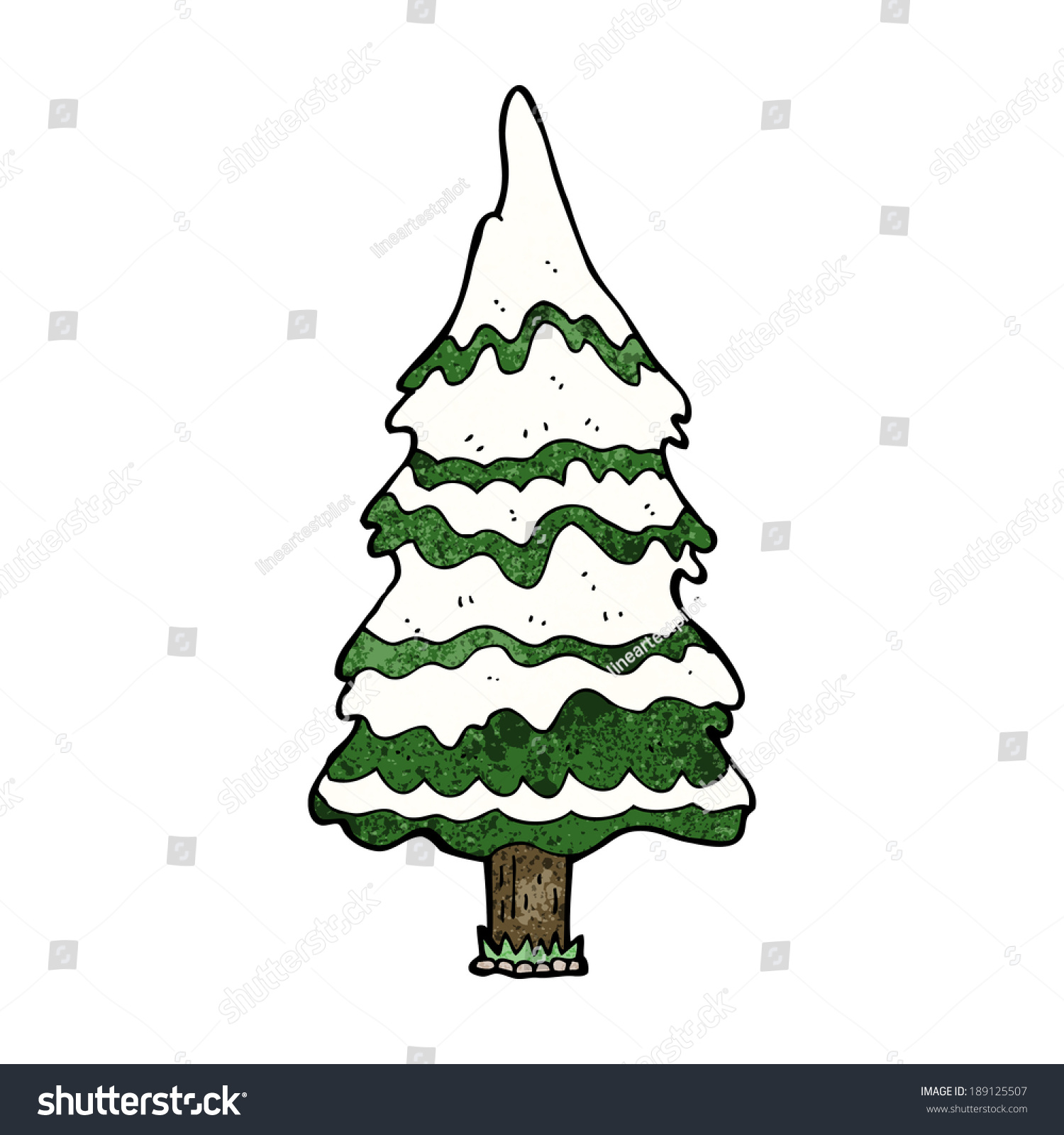 Cartoon Snowy Tree Stock Vector (Royalty Free) 189125507 | Shutterstock