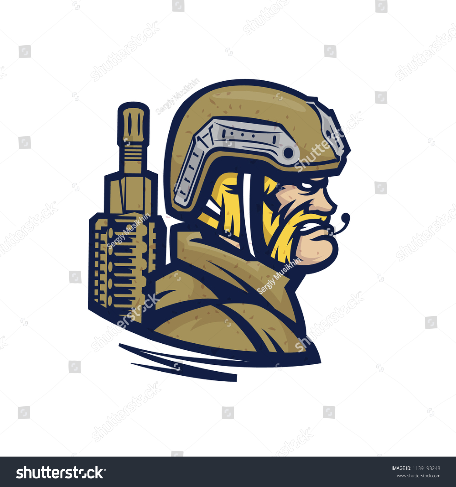 Cartoon Soldier Special Force Vector Logo: เวกเตอร์สต็อก (ปลอดค่า ...
