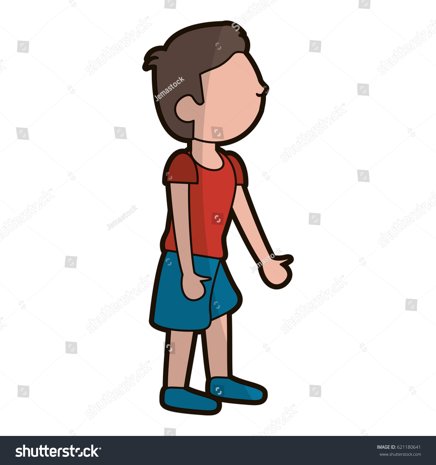 Cartoon Son Boy Character: vector de stock (libre de regalías ...