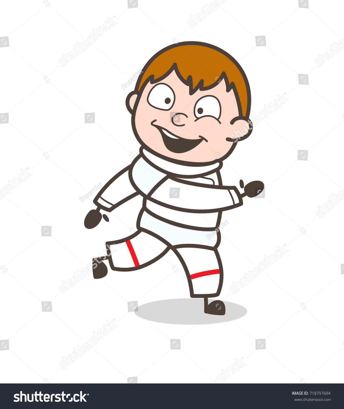 Cartoon Spaceman Running Pose Vector Illustration Stock Vector (Royalty ...
