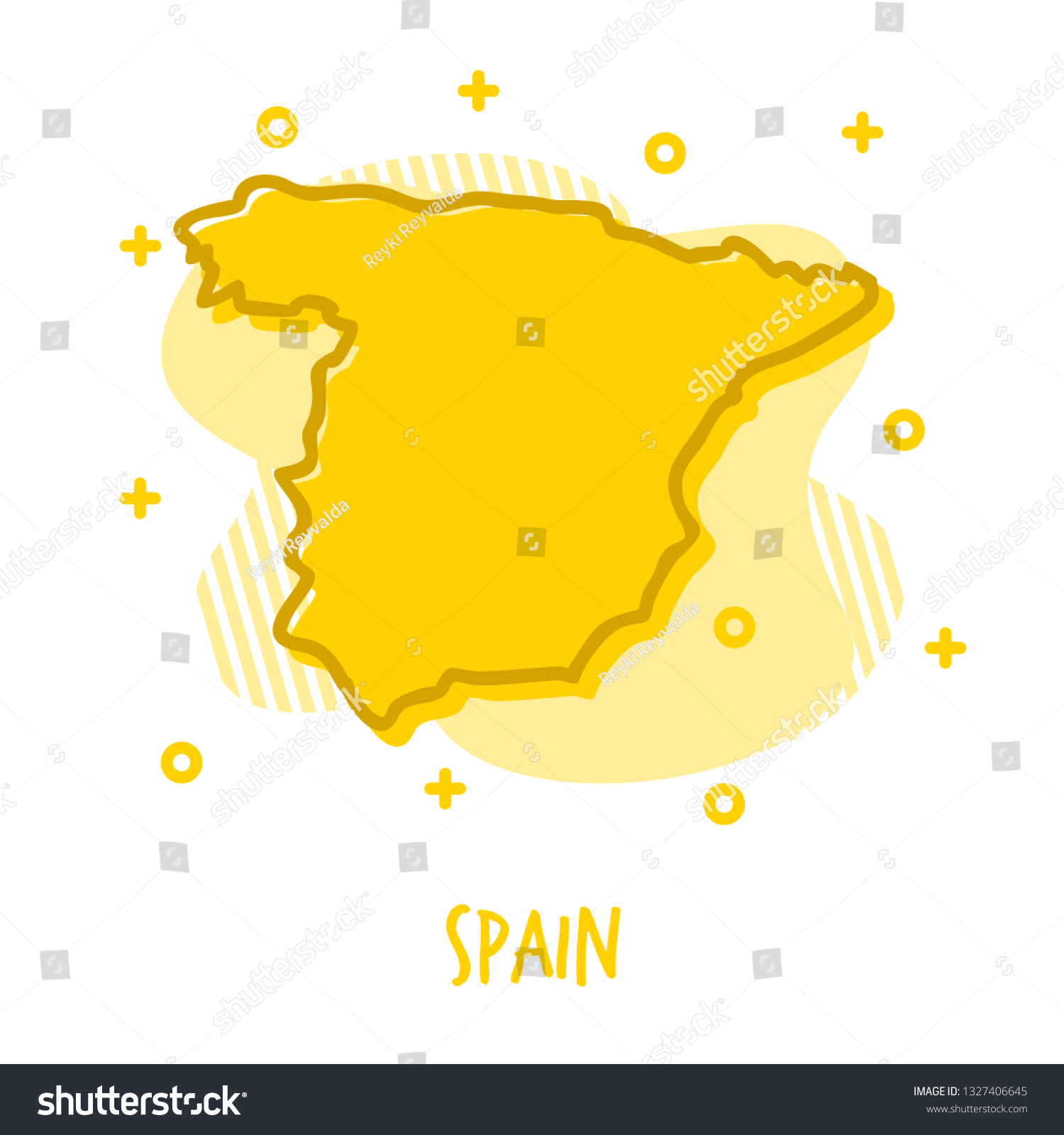 Cartoon Spain Map: เวกเตอร์สต็อก (ปลอดค่าลิขสิทธิ์) 1327406645 ...
