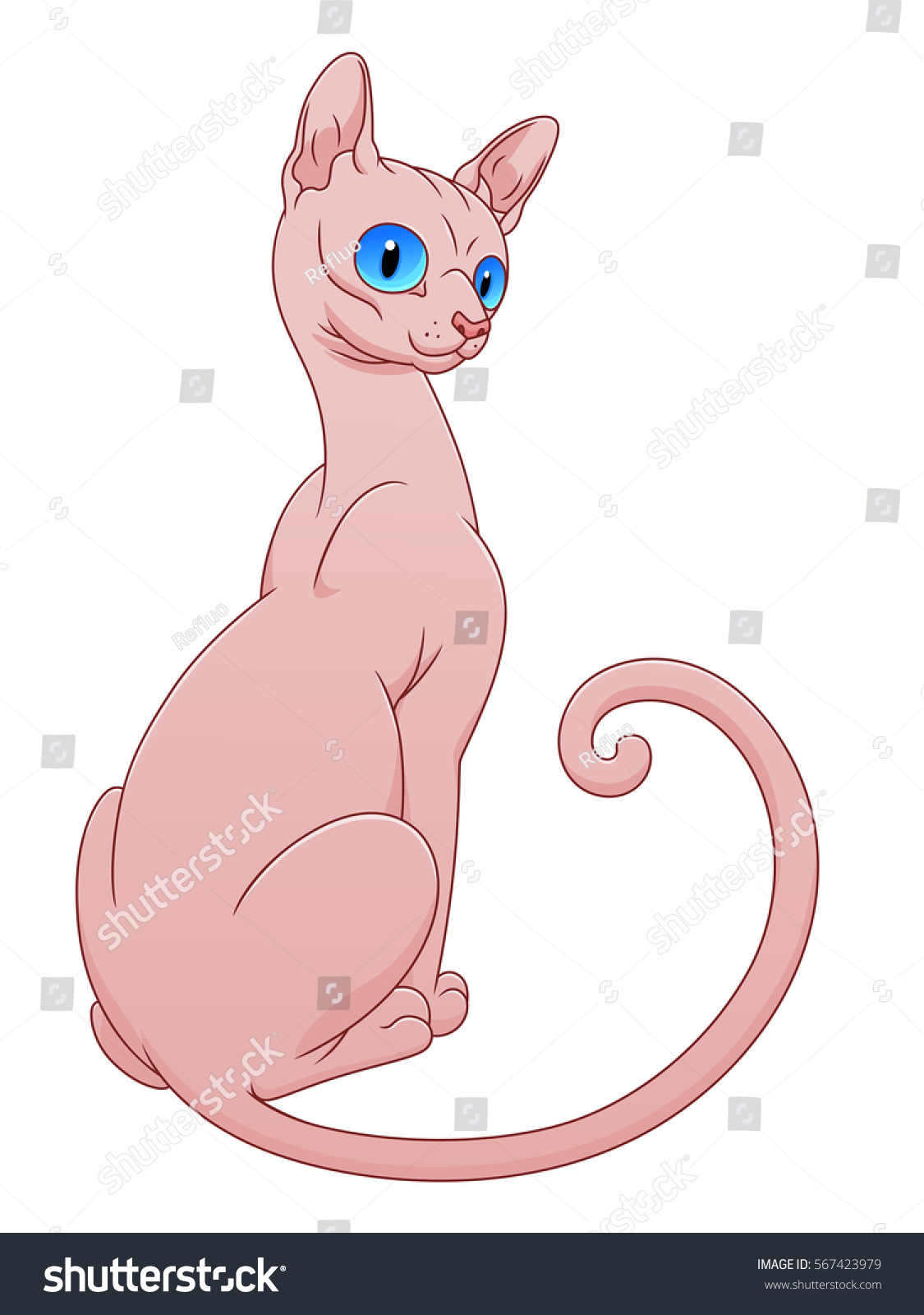 Cartoon Sphynx Cat Stock Vector (Royalty Free) 567423979