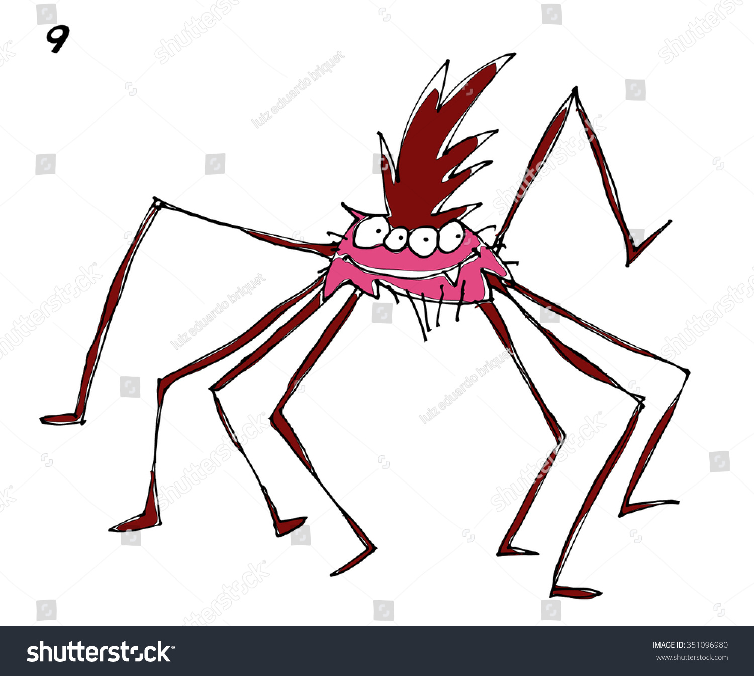 Cartoon Spider Monster Stock Vector (Royalty Free) 351096980 | Shutterstock