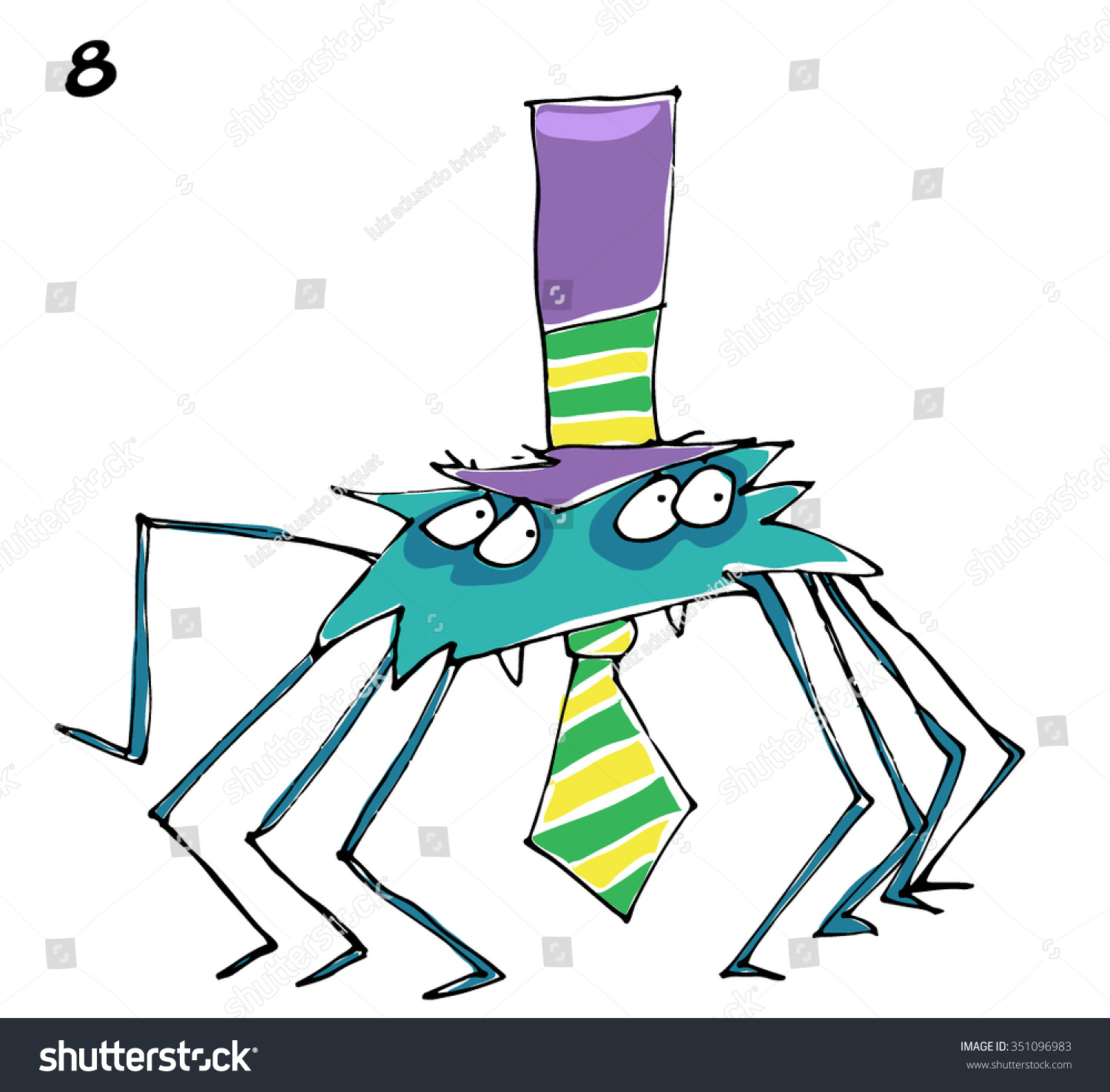 Cartoon Spider Monster Stock Vector (Royalty Free) 351096983