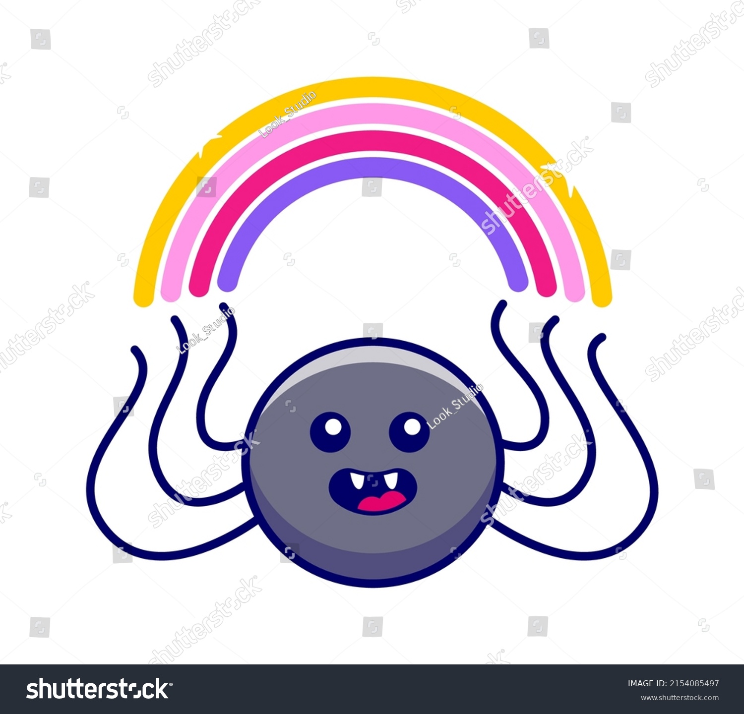 Cartoon Spider Rainbow Vector Illustration Stock Vector (Royalty Free ...