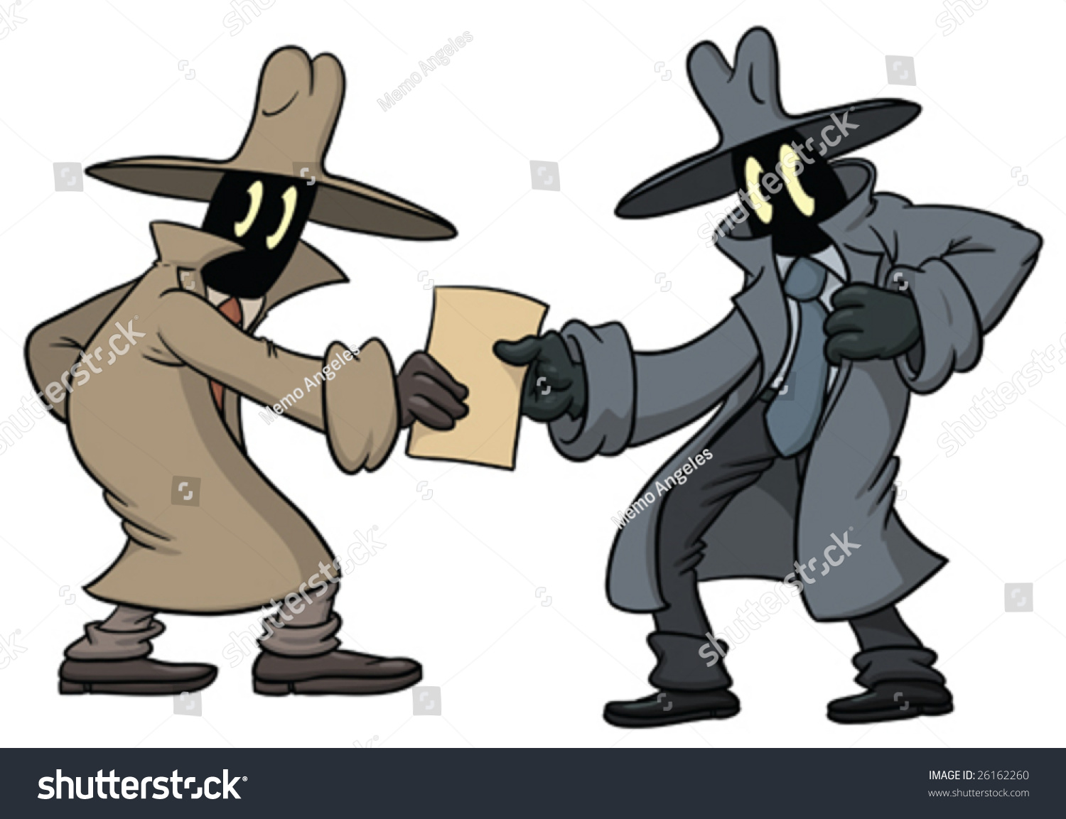 Cartoon Spies Exchanging Information Stock Vector 26162260 - Shutterstock