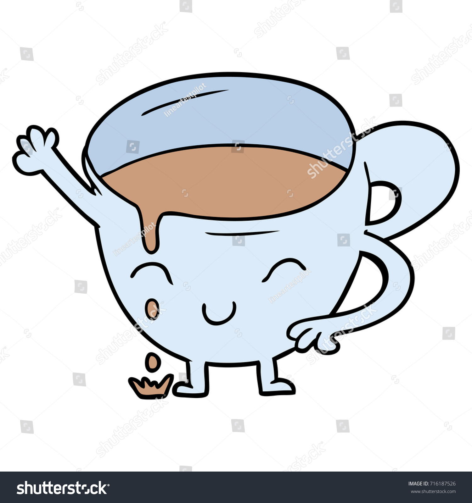 Cartoon Spilled Teacup Stock Vector (Royalty Free) 716187526