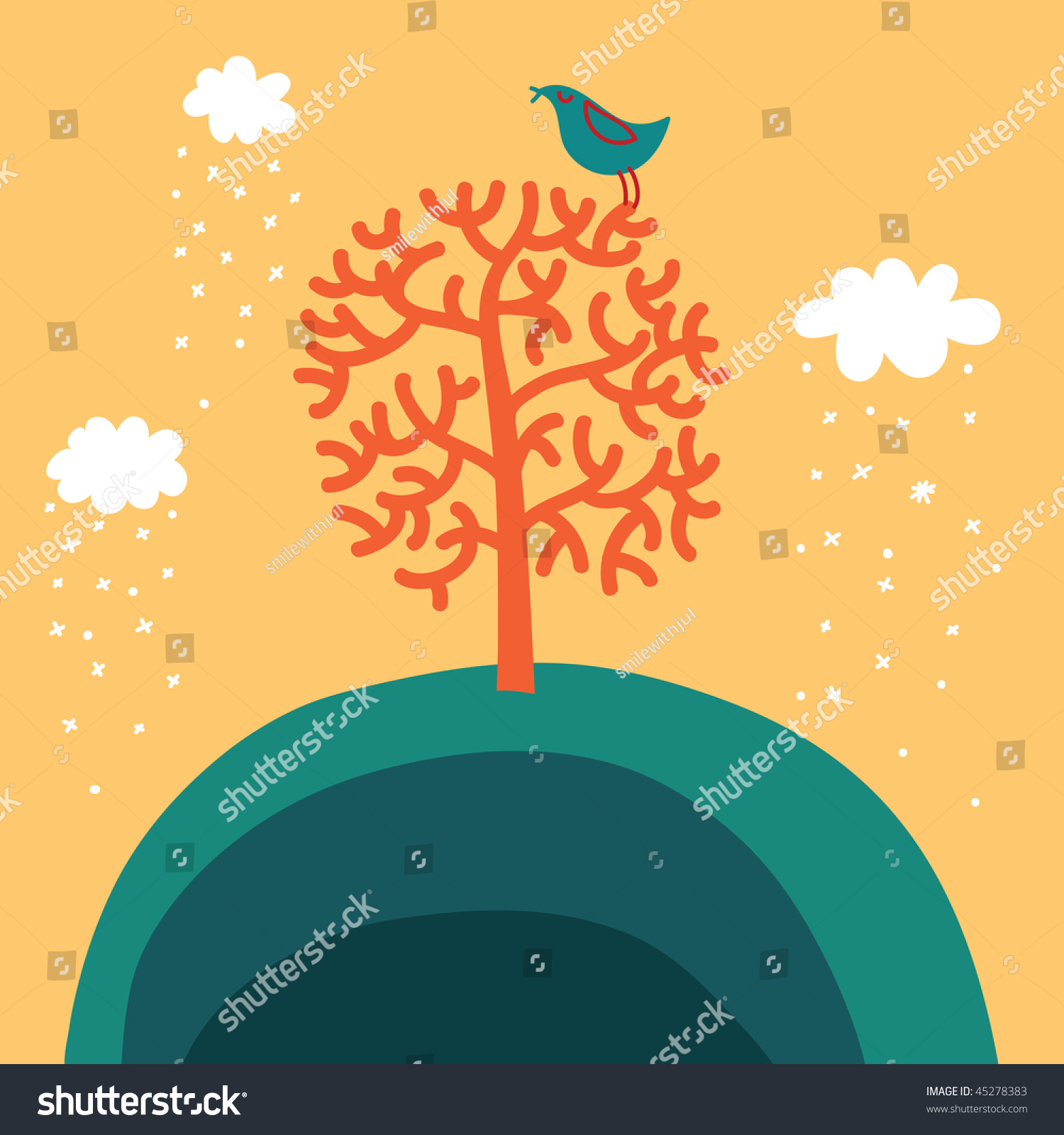 Cartoon Spring Background Stock Vector (Royalty Free) 45278383