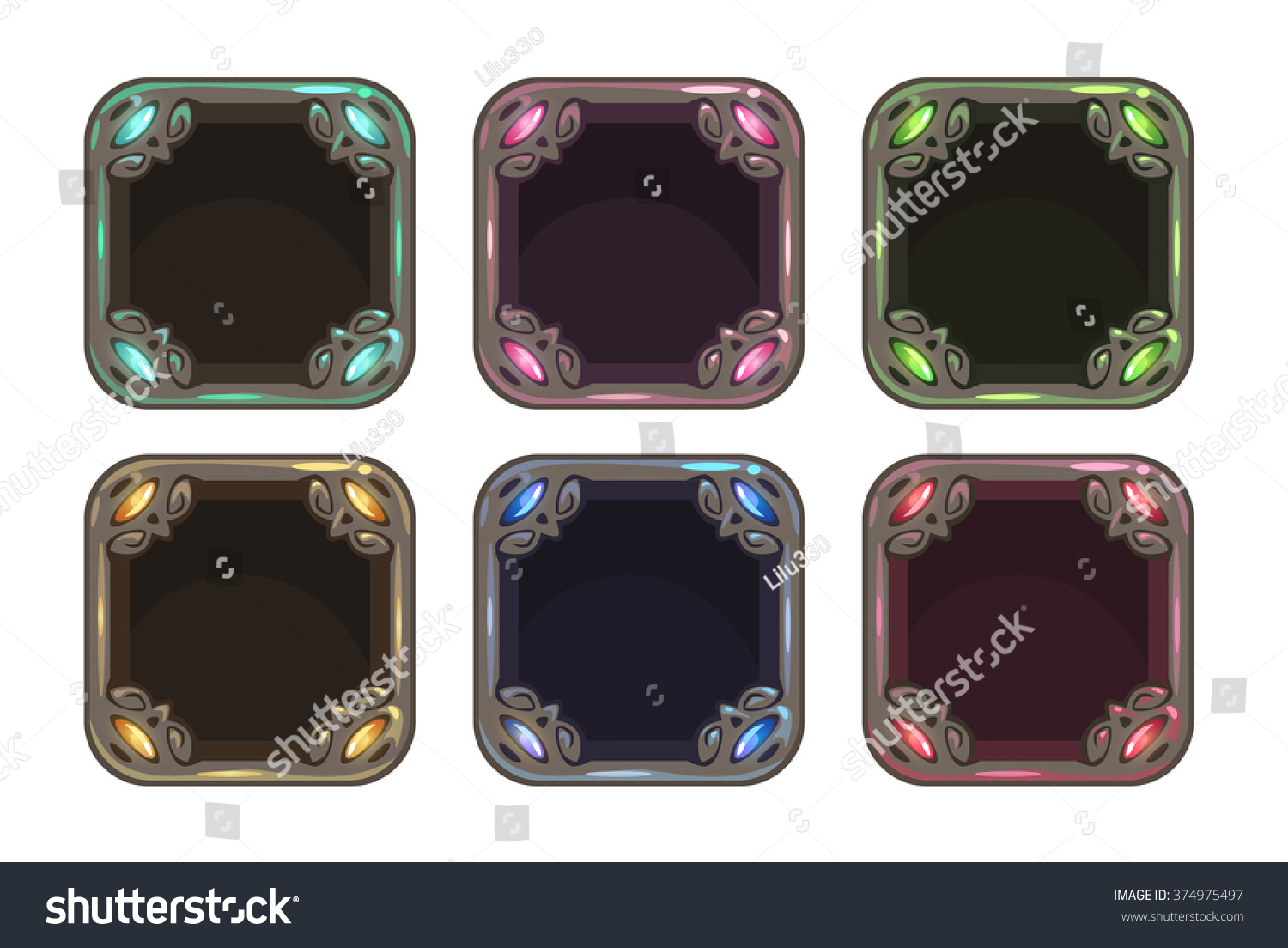 Cartoon Square Frames Set Vector Colorful Stock Vector (Royalty Free ...