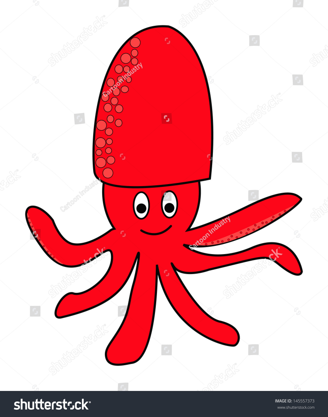 Cartoon Squid Stock Vector (Royalty Free) 145557373