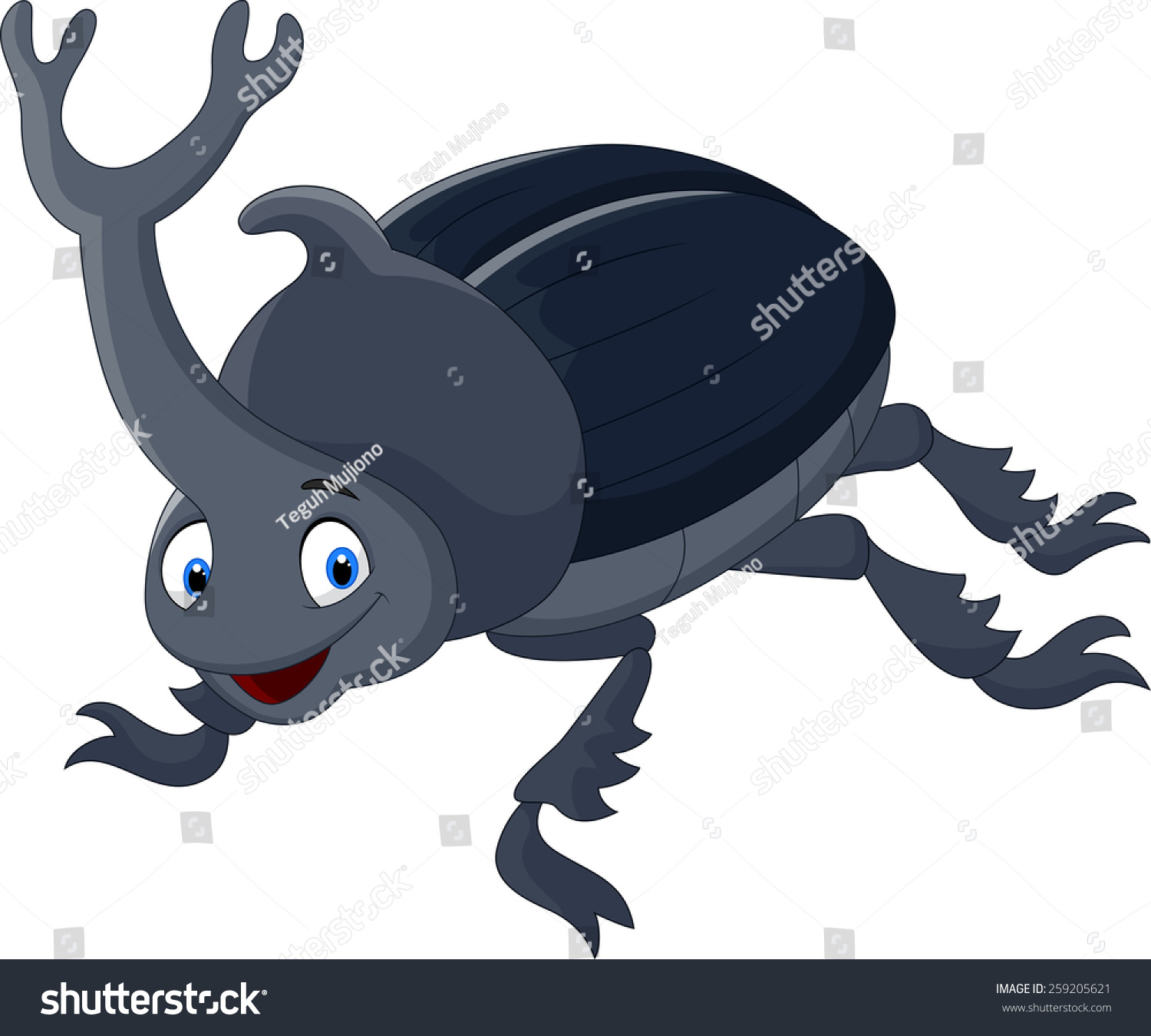 Cartoon Stag Beetle Stock Vector (Royalty Free) 259205621