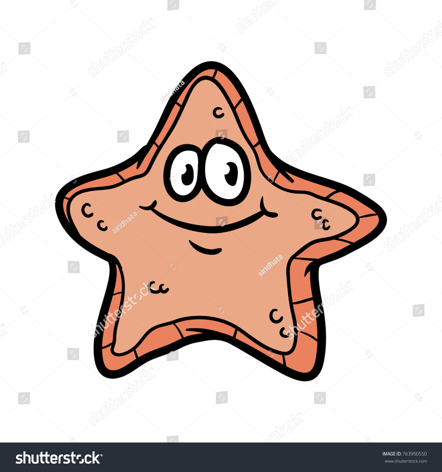 Cartoon Starfish Character: vector de stock (libre de regalías ...