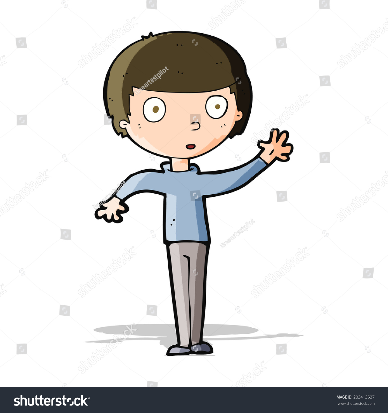 Cartoon Staring Boy Stock Vector (Royalty Free) 203413537 | Shutterstock