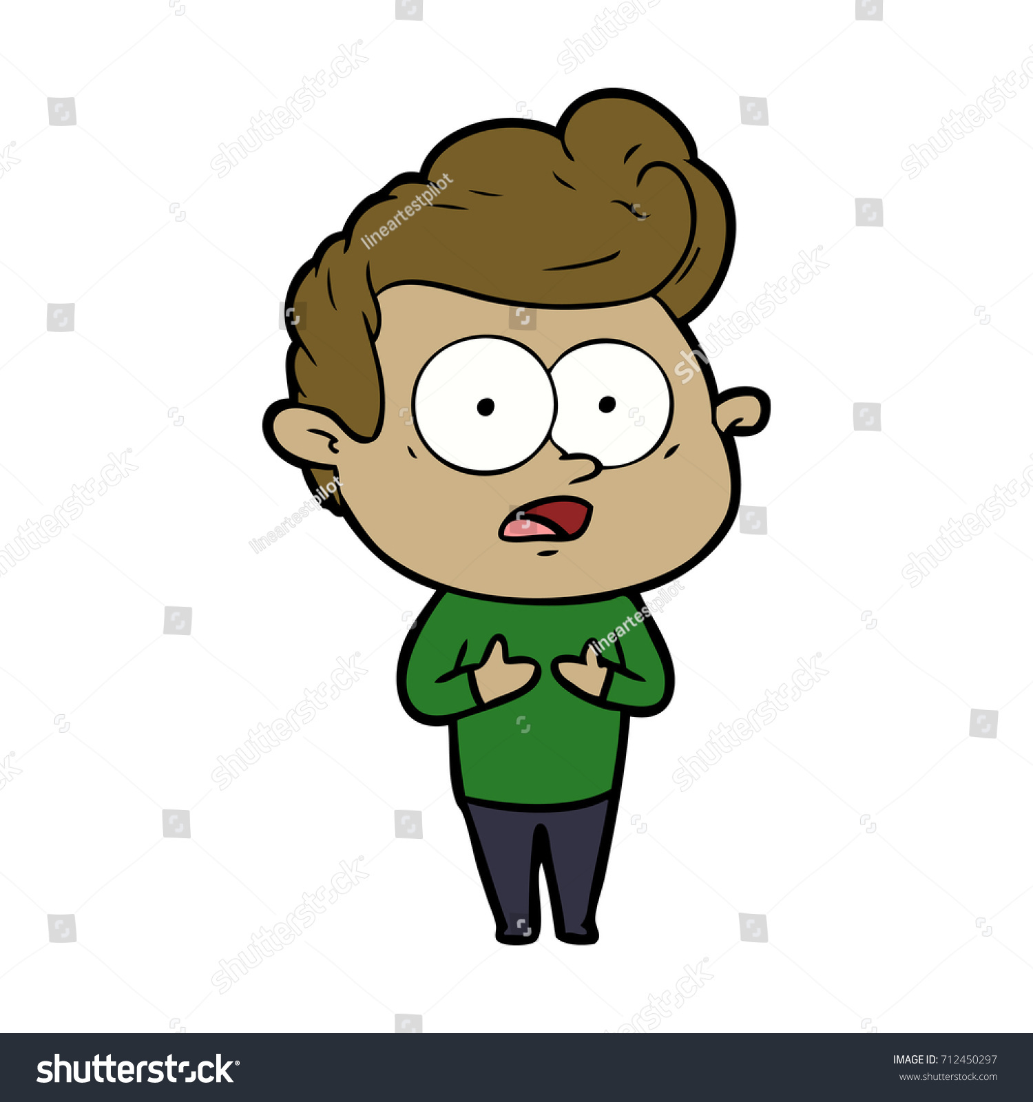 Cartoon Staring Man Stock Vector (Royalty Free) 712450297