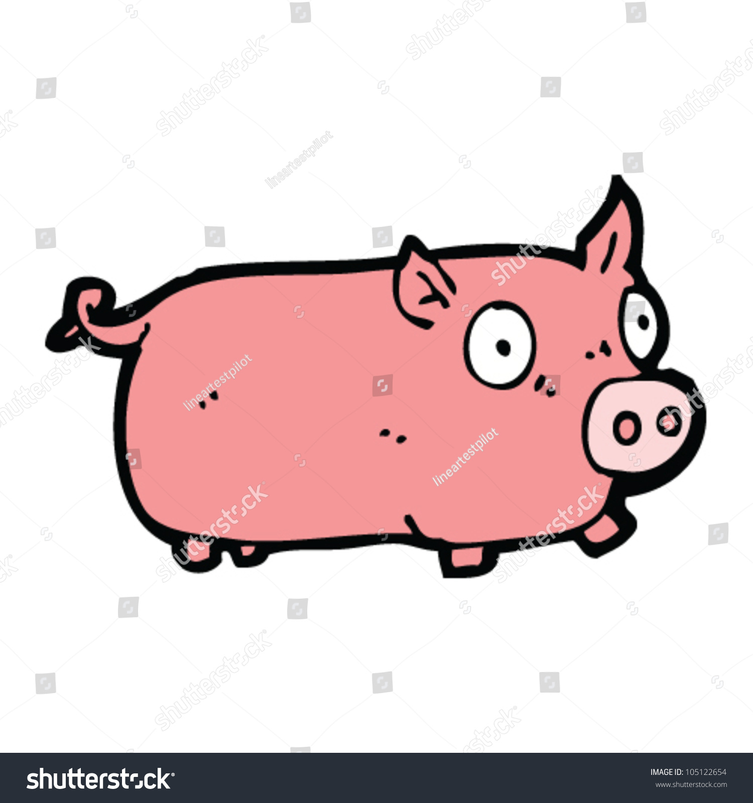 Cartoon Staring Pig Stock Vector (Royalty Free) 105122654 | Shutterstock