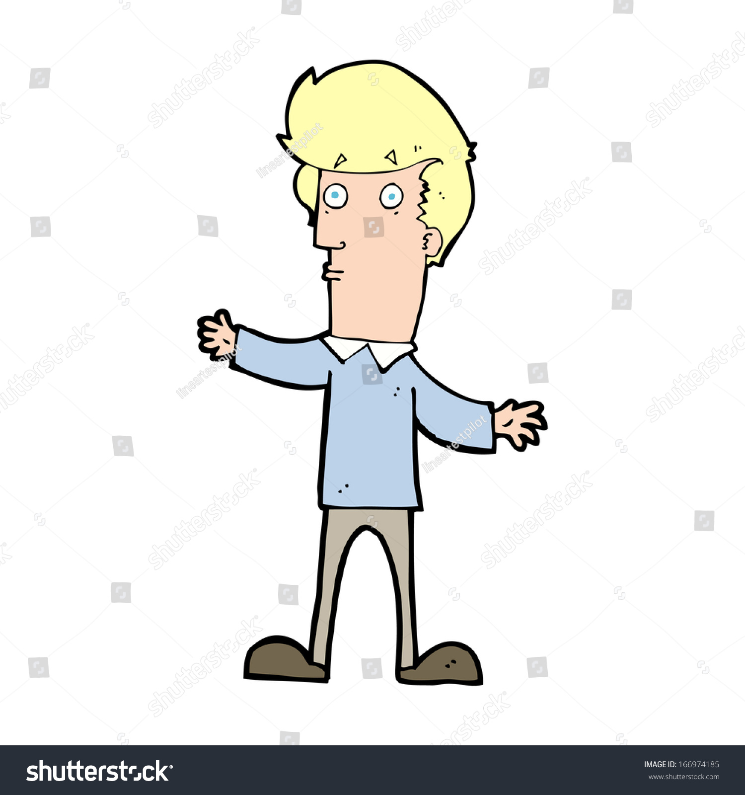 Cartoon Startled Man Stock Vector (Royalty Free) 166974185 | Shutterstock