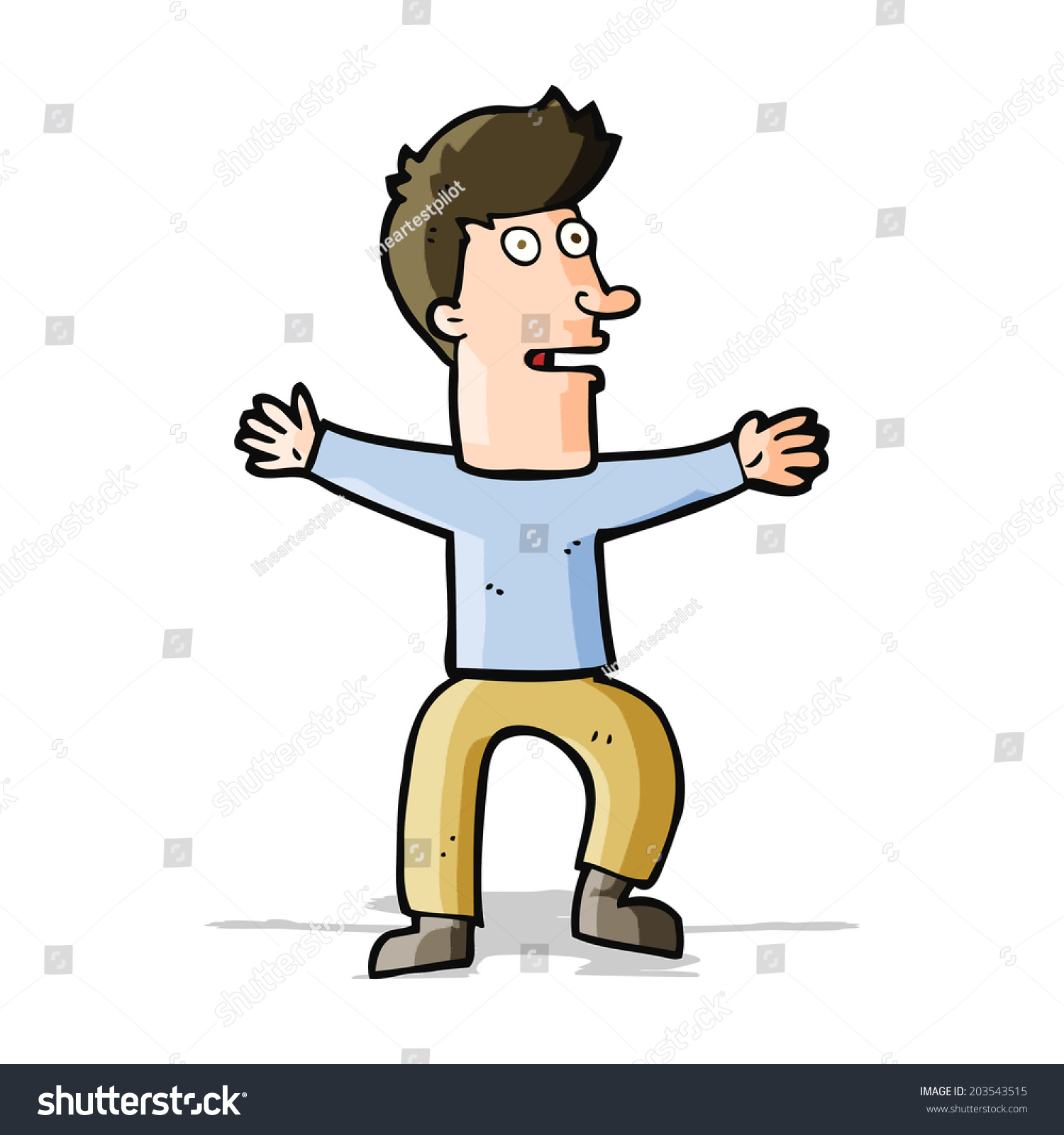 Cartoon Startled Man Stock Vector (Royalty Free) 203543515 | Shutterstock