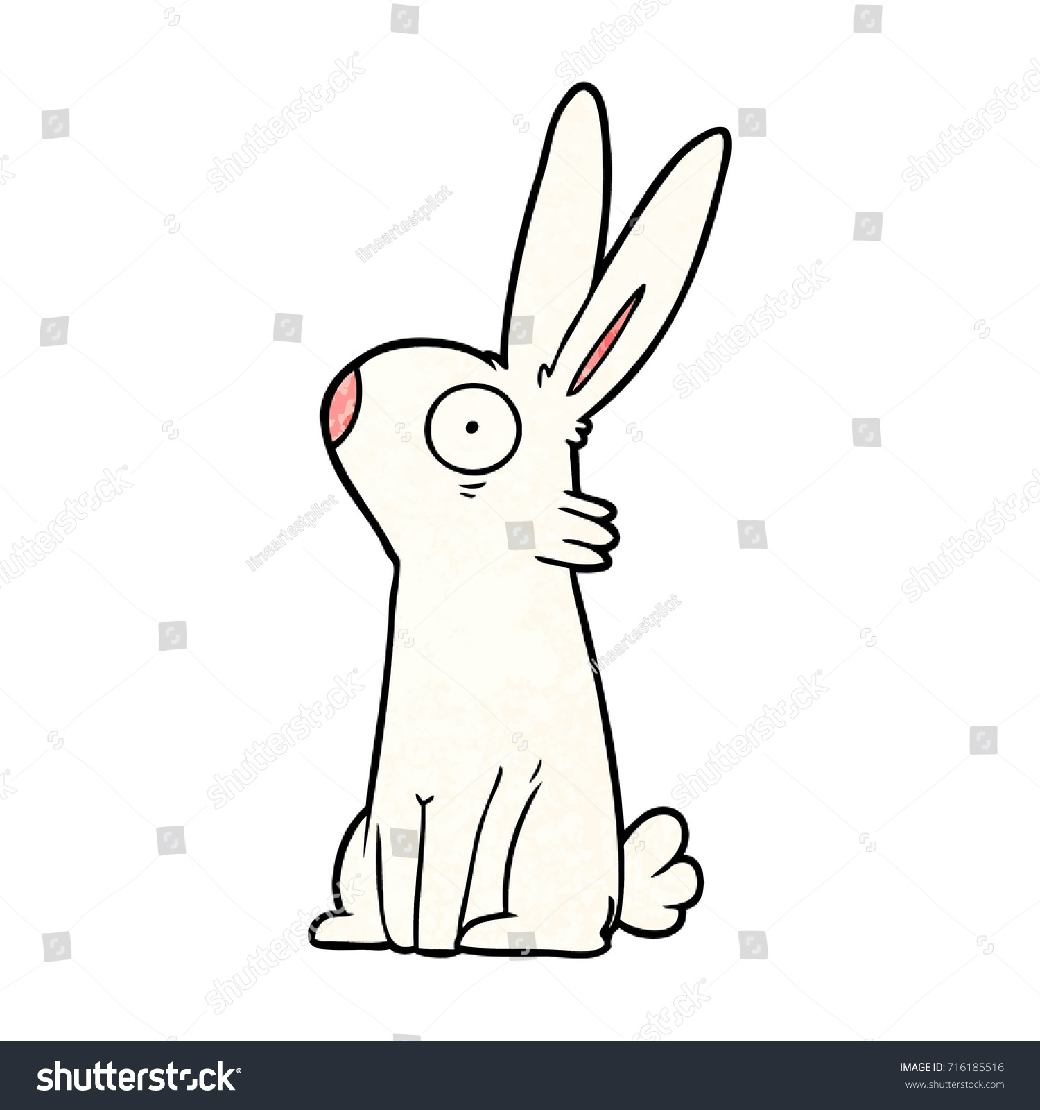 Cartoon Startled Rabbit Stock Vector (Royalty Free) 716185516