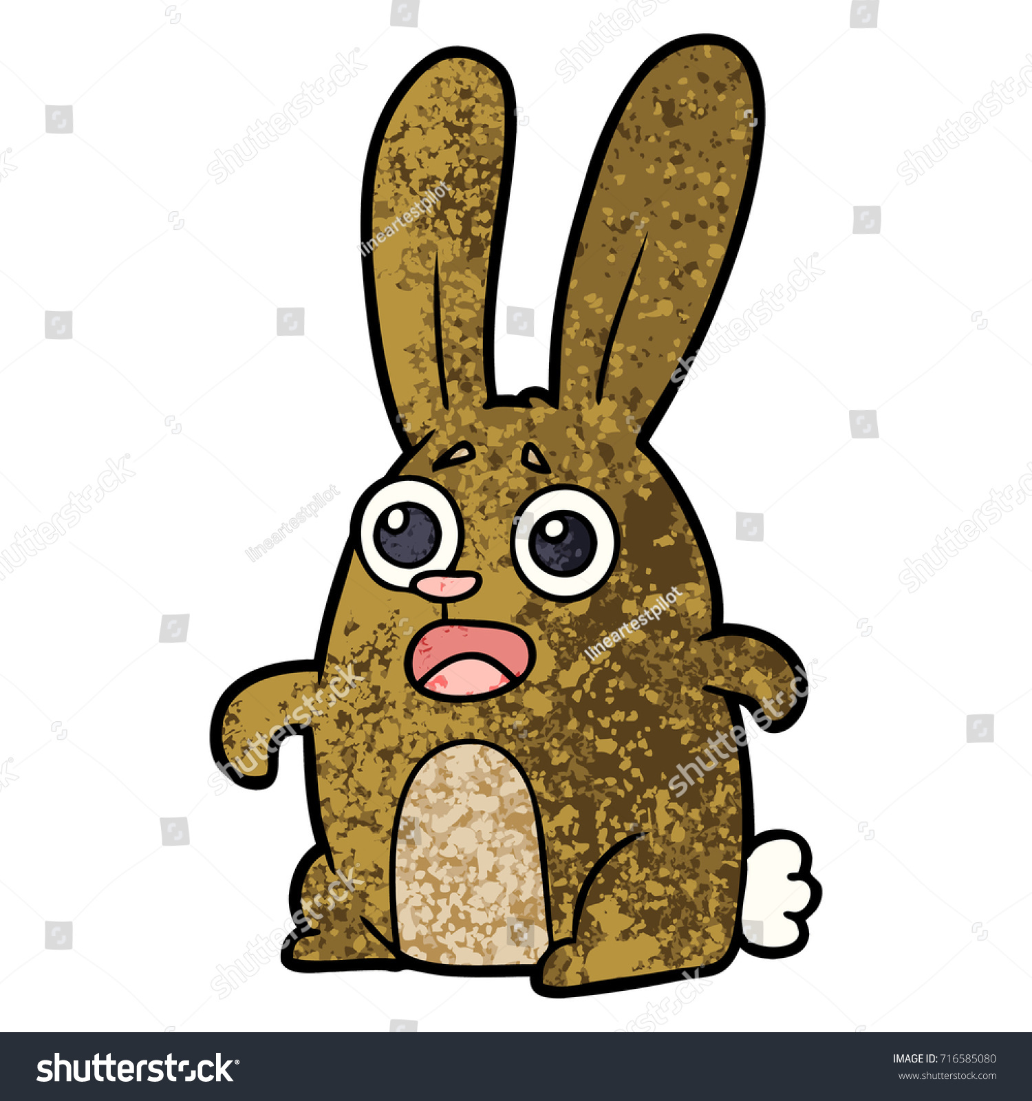 Cartoon Startled Rabbit Stock Vector (Royalty Free) 716585080 ...
