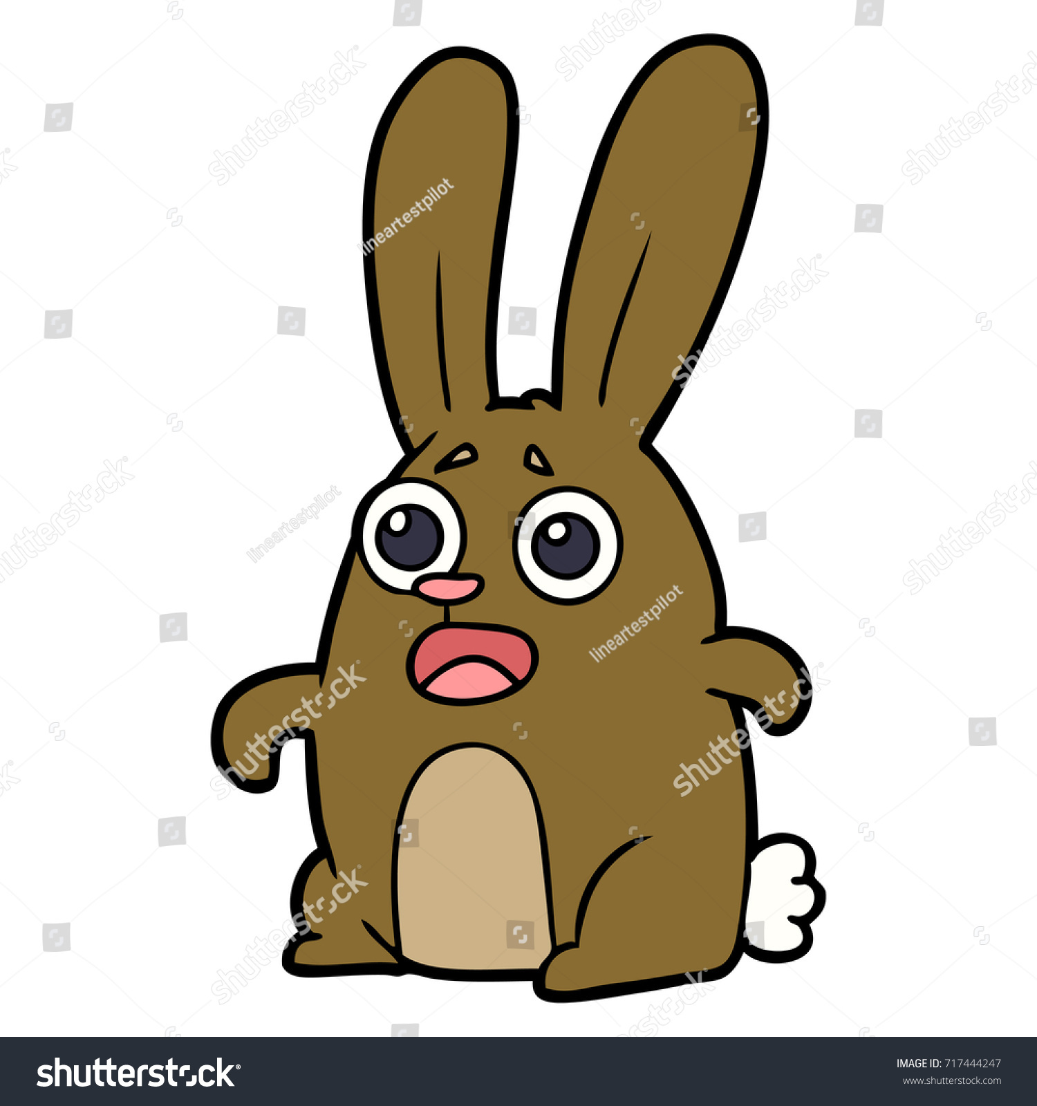 Cartoon Startled Rabbit Stock Vector (Royalty Free) 717444247