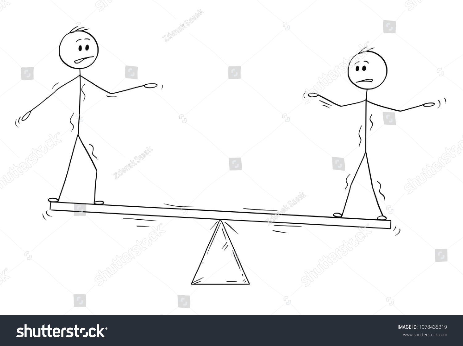 Vektor Stok Cartoon Stick Man Drawing Conceptual Illustration Tanpa
