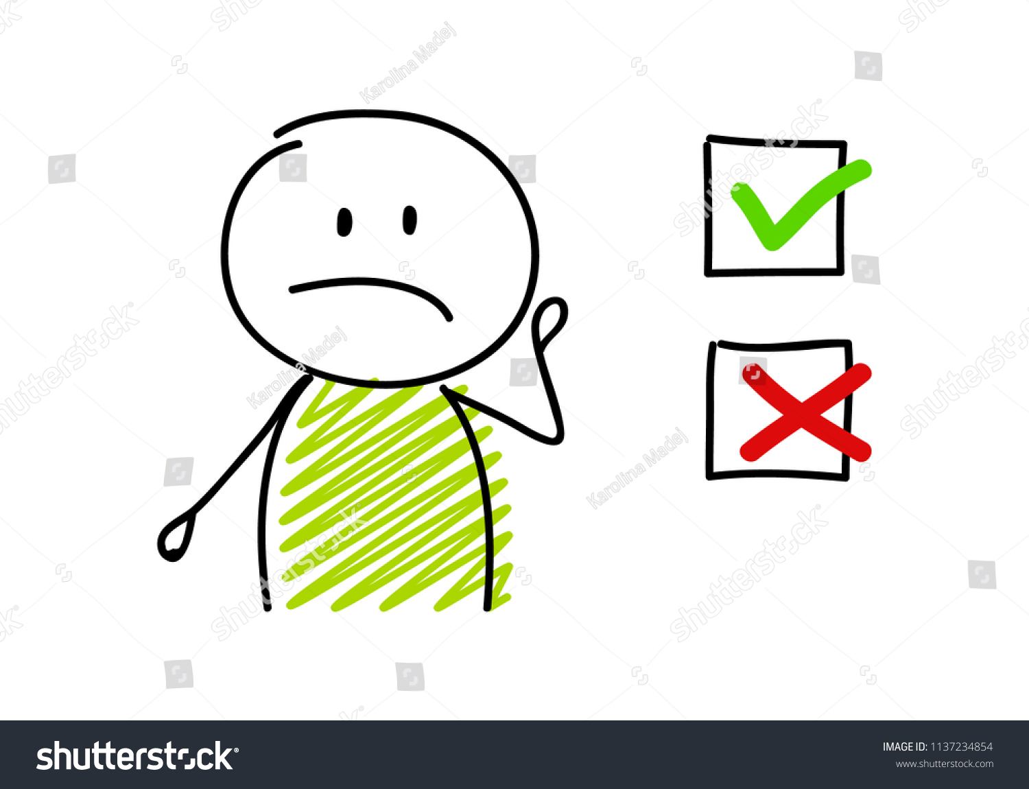 Cartoon Stickman Checkboxes Vector: vetor stock (livre de direitos ...